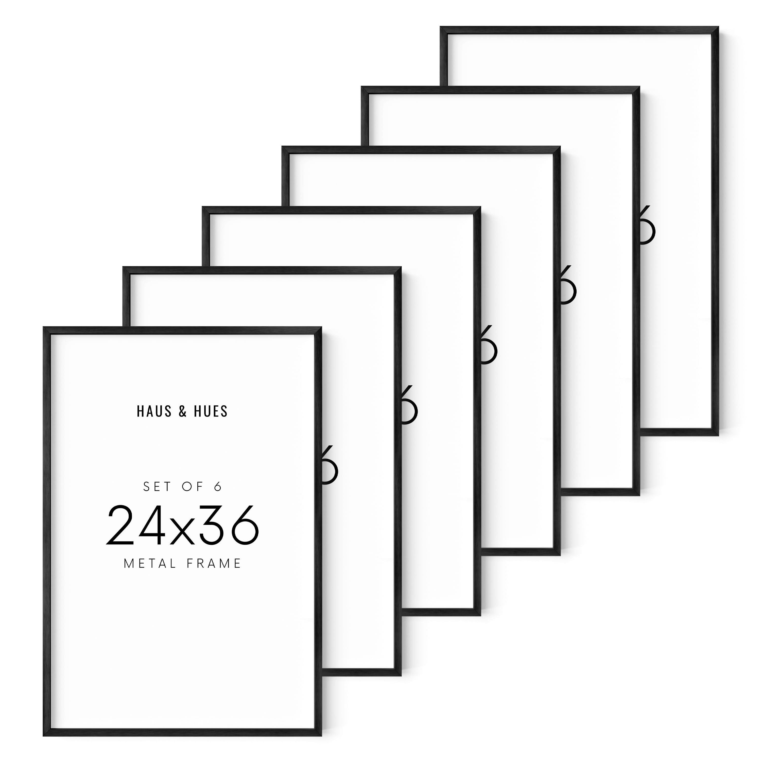 Haus and Hues Black Poster Frames 24 x 36 Inches - Set of 6, Large ...