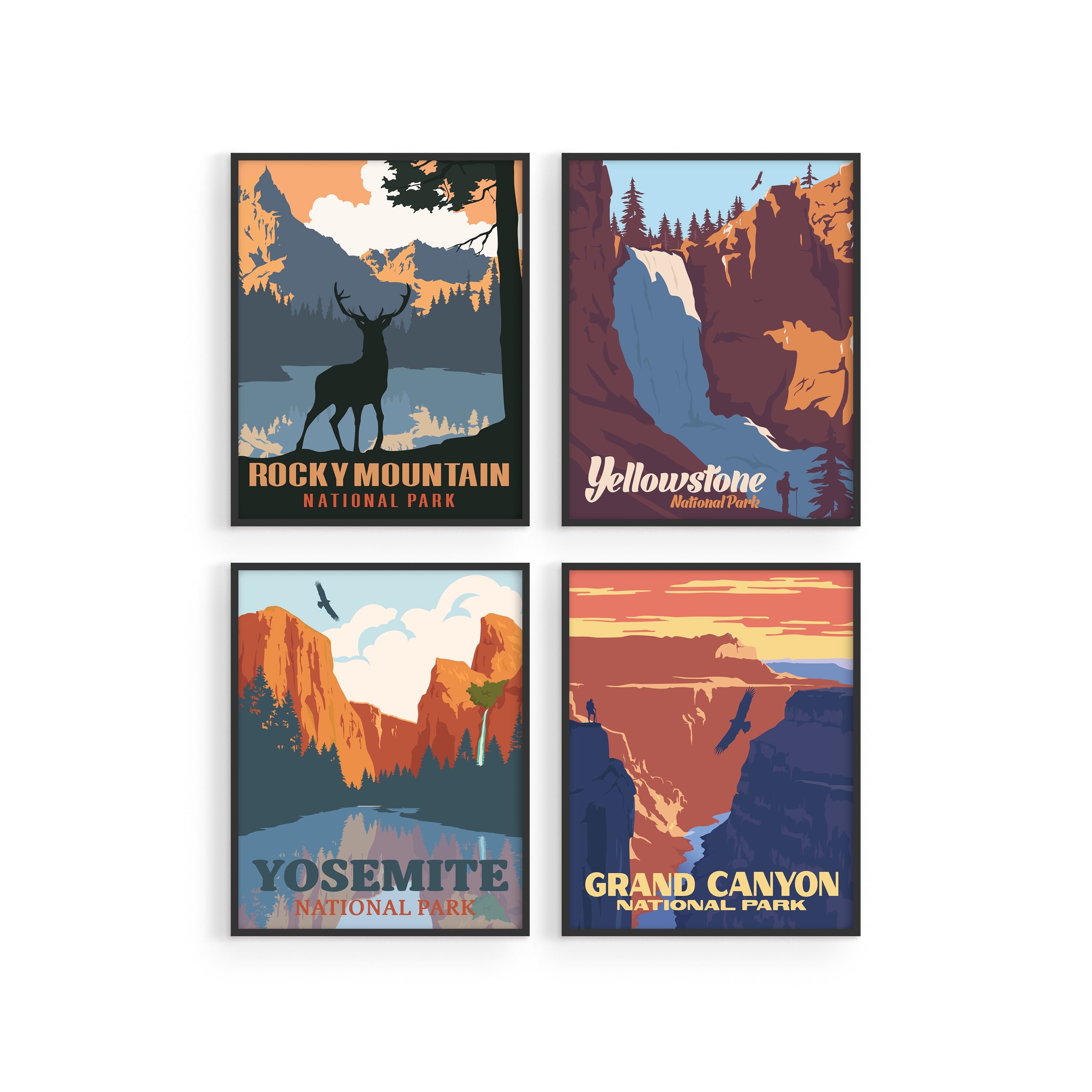 Haus and Hues Vintage National Park Posters Set of 4 - National Parks ...