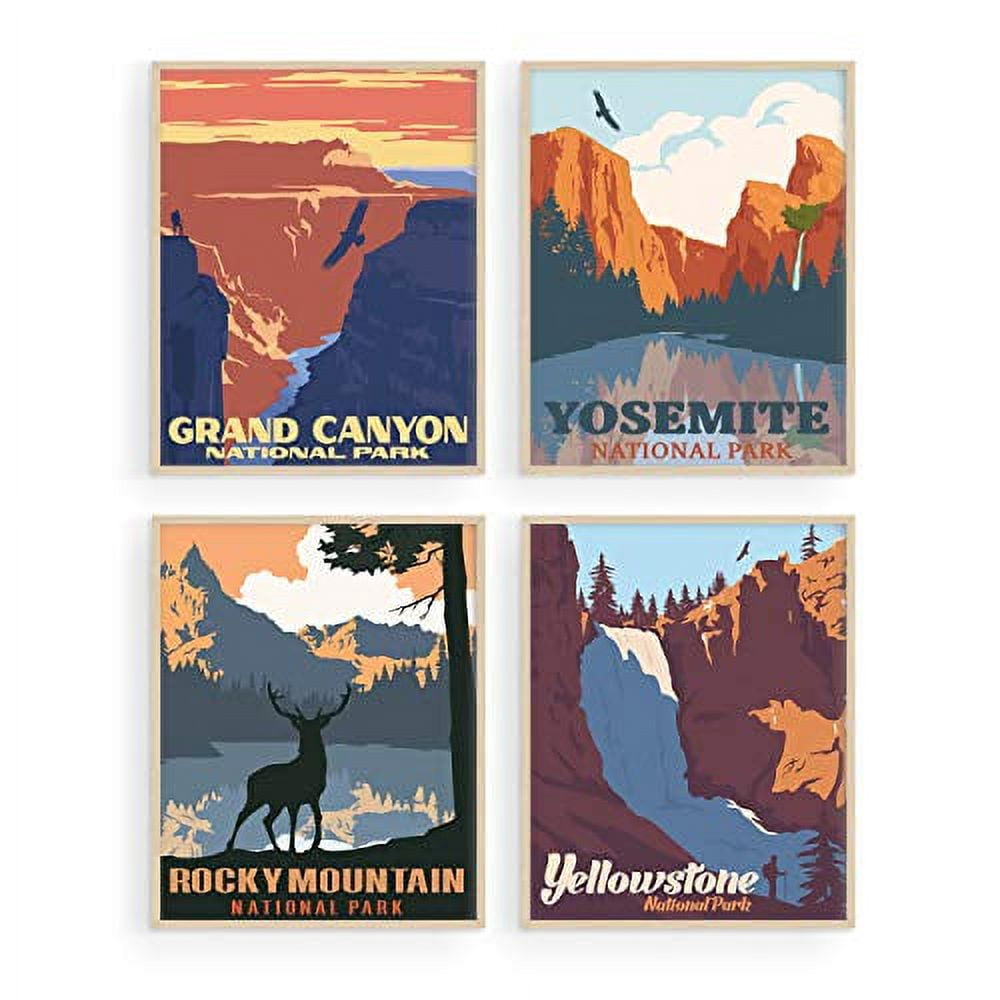 Haus and Hues Vintage National Park Posters Set of 4 - National Parks ...