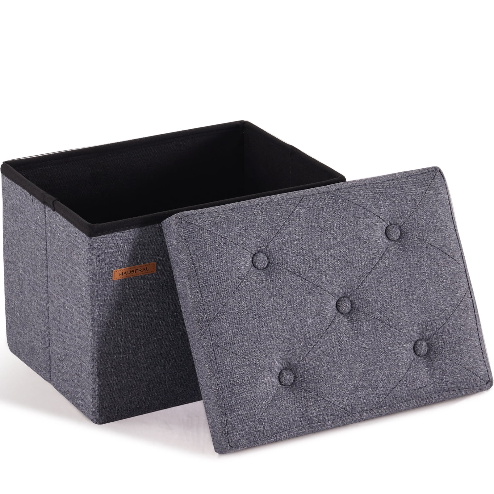 Hausfrau Storage Ottoman Foot Rest Stool, Small Folding Ottoman with ...