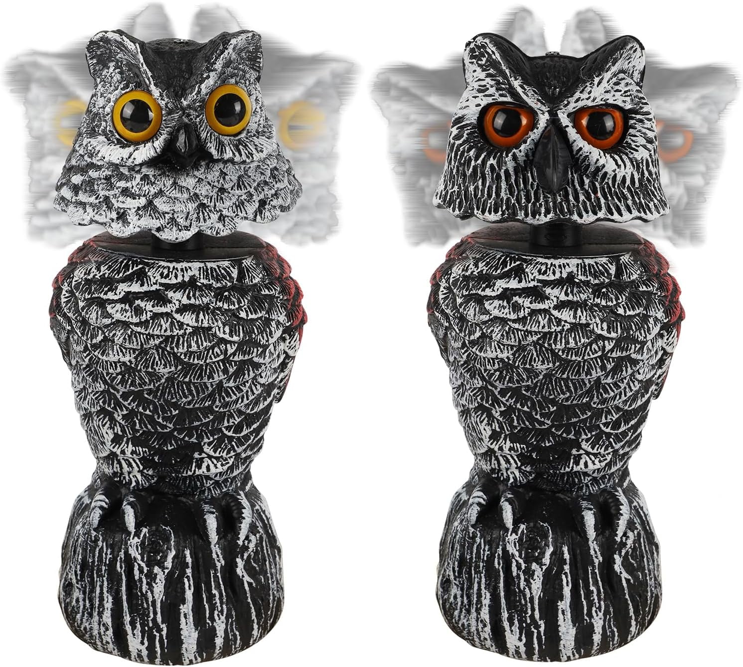 Hausse 2 Pack Fake Owl Decoy Bird Scarecrow Sculpture, 11.2 inch ...