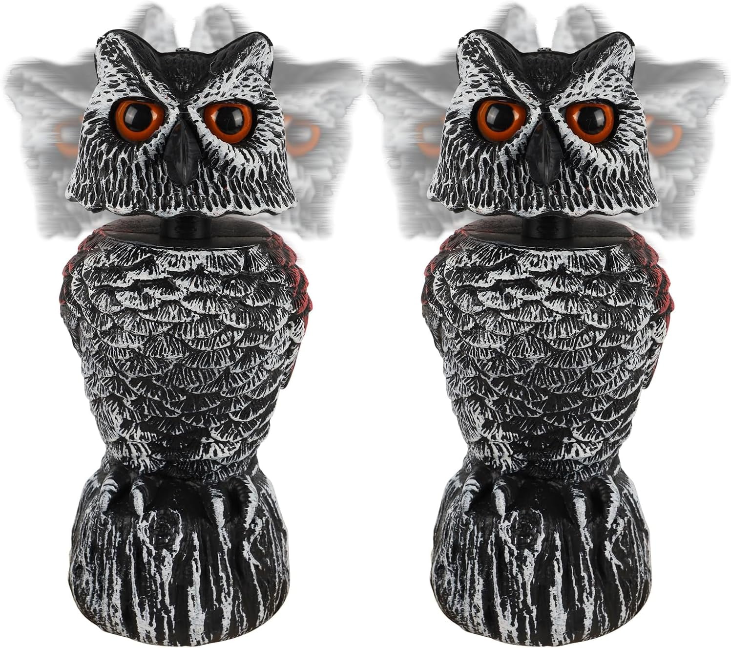 Hausse 2 Pack Fake Owl Decoy to Scare Birds Away, 11.2 inch Wagging ...