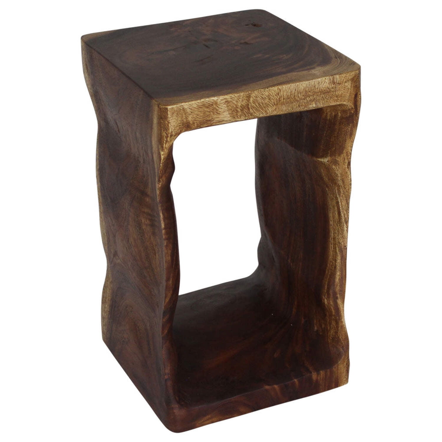 Haussmann Handmade Wood Natural Stool End Table (Thailand) - 12" x 12 ...