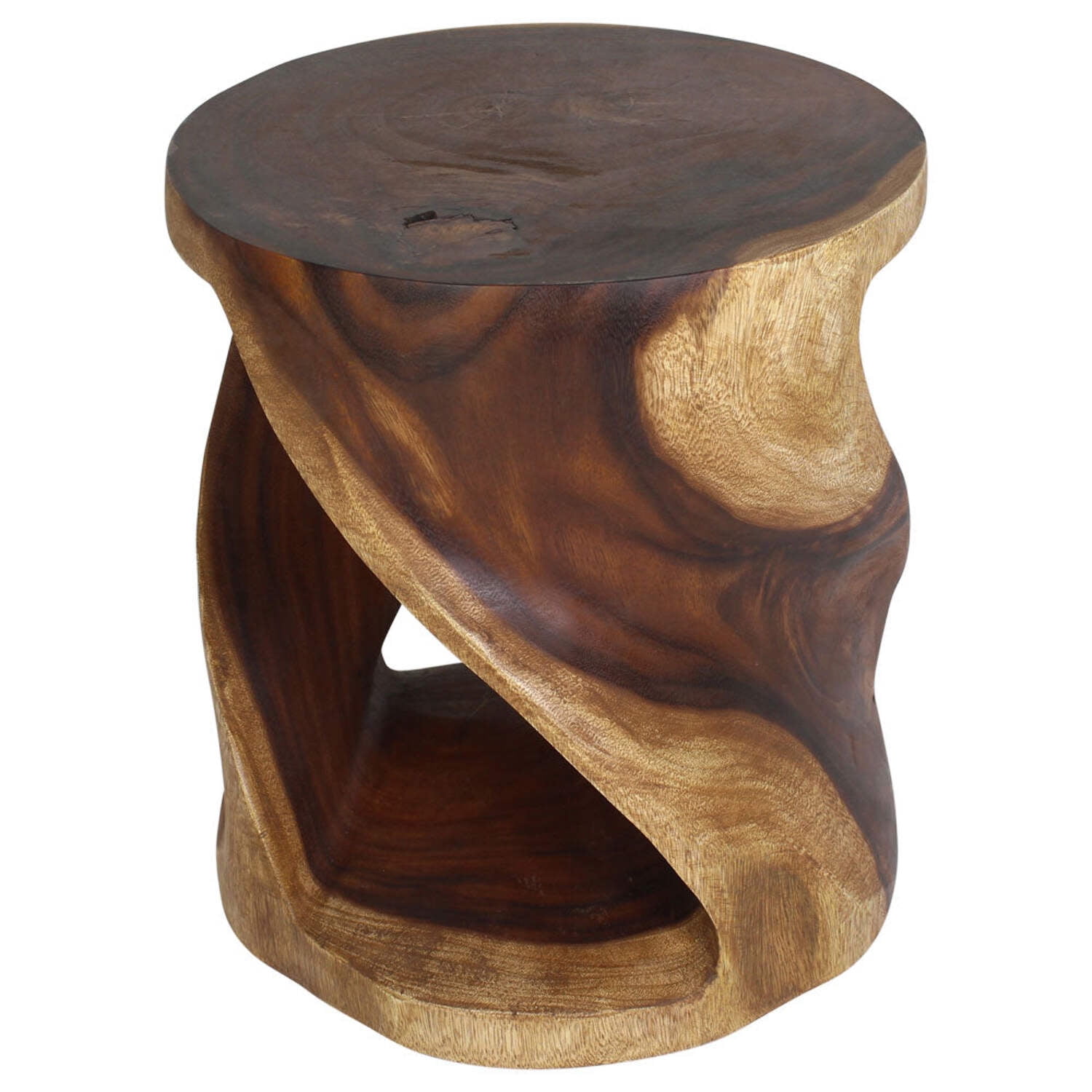 Haussmann® Round Twist End Table 18 in DIA x 20 in H Walnut - Walmart.com