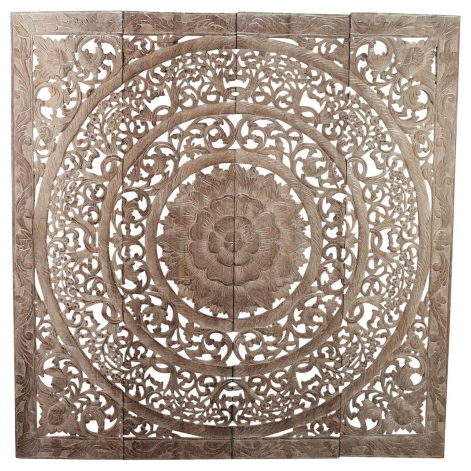 Haussmann® Teak Lotus Panel 48 x 48 inches H-3D Sand Washed - Walmart.com