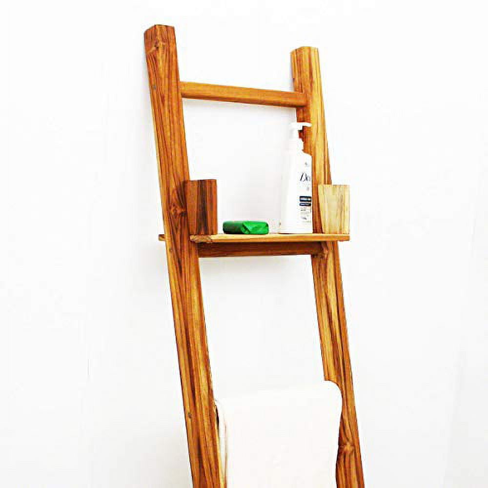 Haussmann Teak Towel Ladder 18 x 64 in H Adj Shelf Teak Oil - Walmart.com