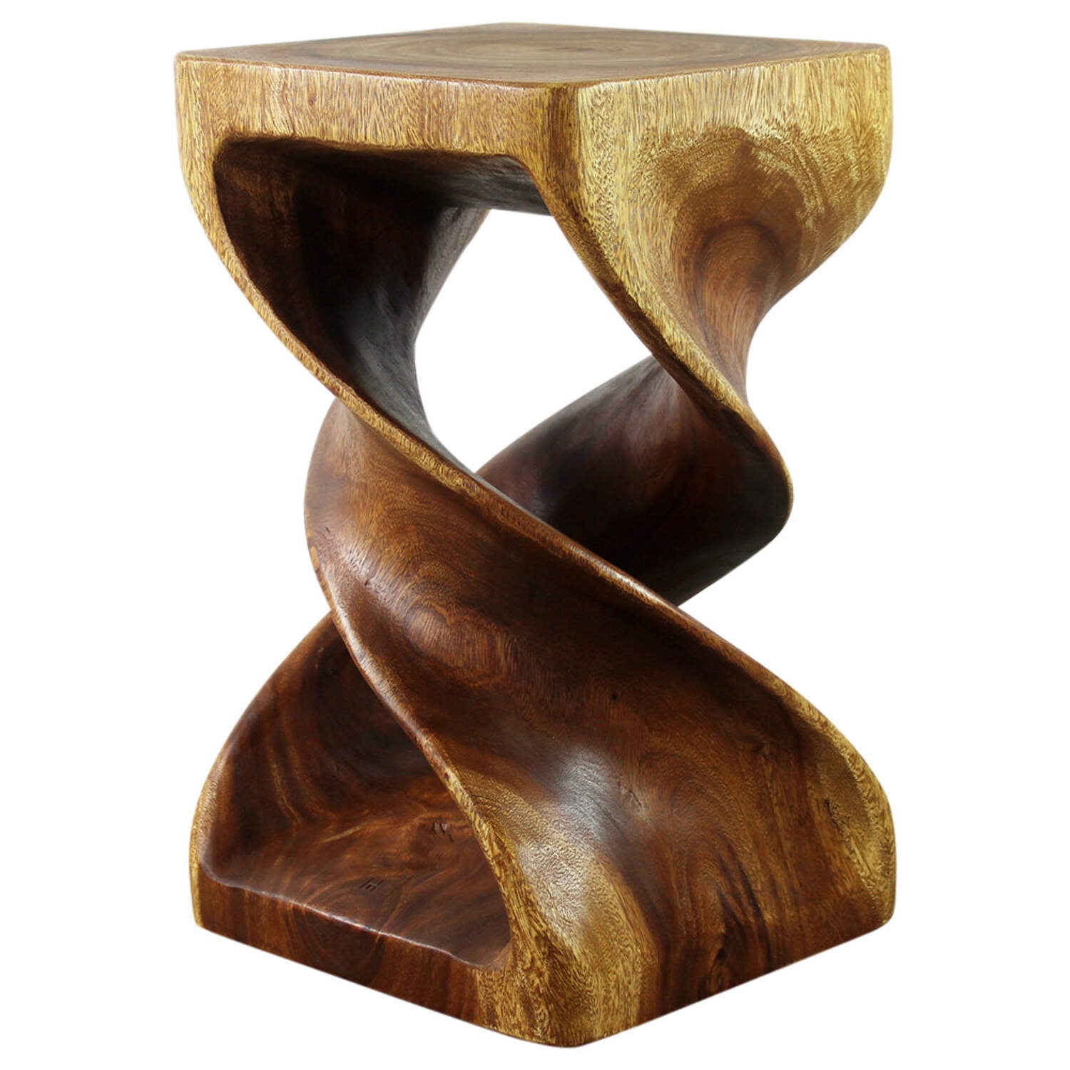 Haussmann® Wood Double Twist Stool Table 12 in SQ x 20 in H Walnut Oil ...