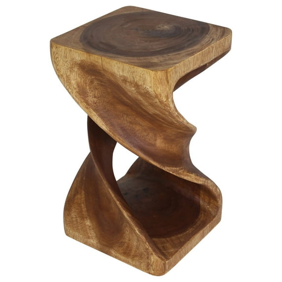 Haussmann® Wood Double Twist Stool Table 12 in SQ x 20 in H Walnut Oil ...