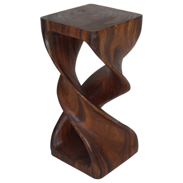 Haussmann® Tall Wooden Double Twist Stool Table 12x26 in Walnut Oil ...