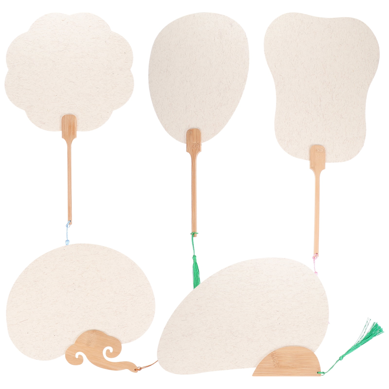 Haust 5Pcs Chinese Art Paper Round Fans DIY Handmade Painting Fans Kids ...