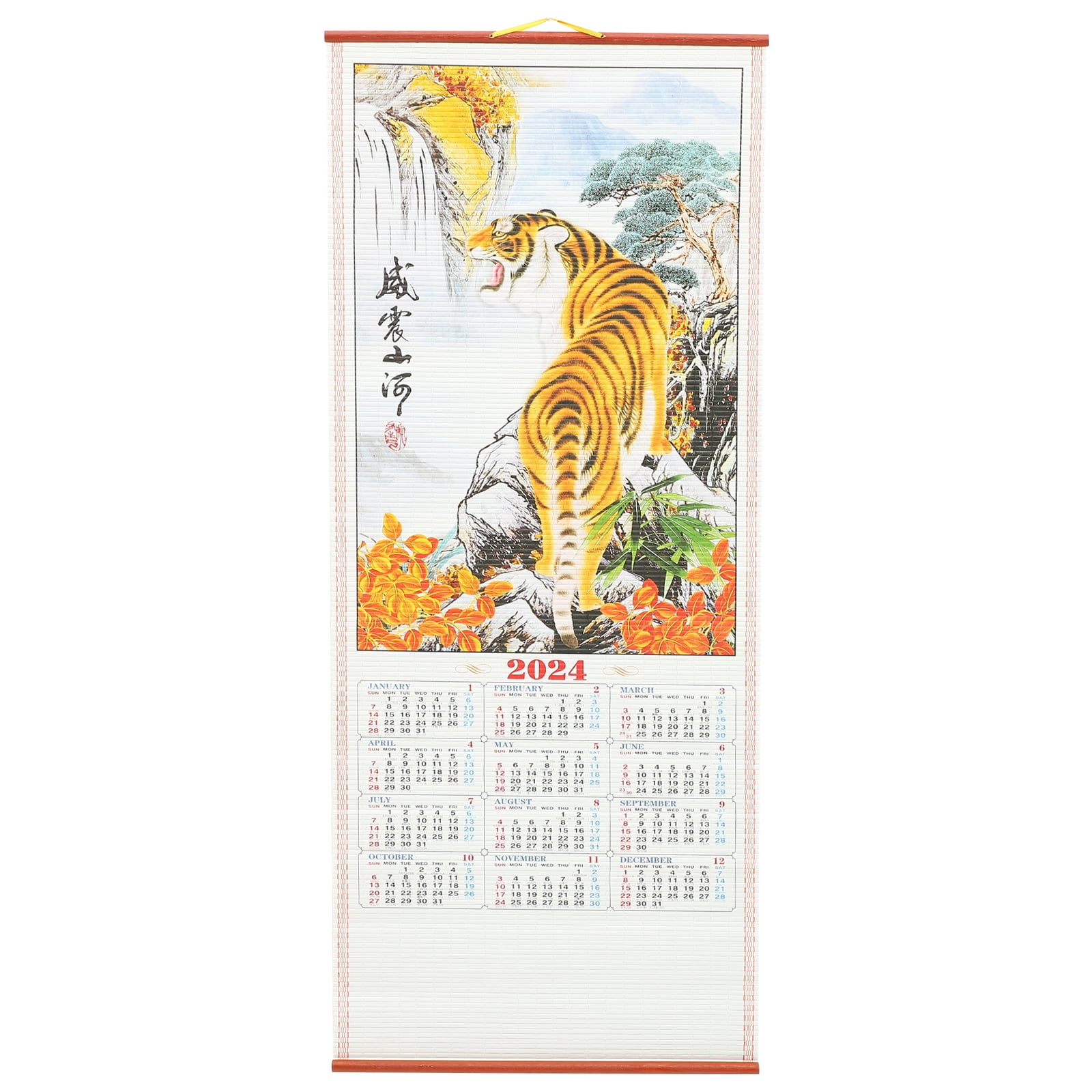 Haust Chinese Style Hanging Calendar 2024 The Year Of Dragon Hanging ...