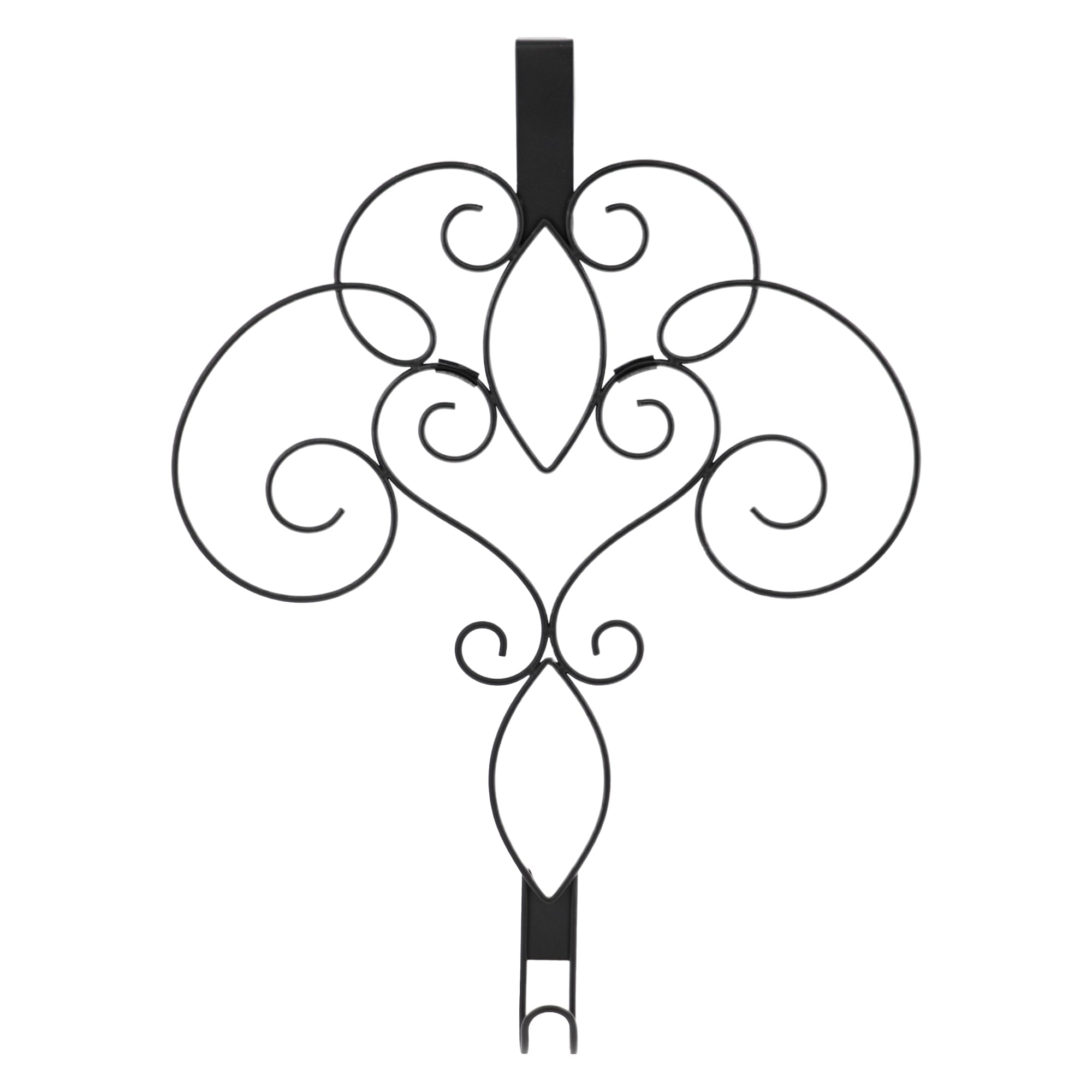 Haute Decor 18-Inch Scrollwork Wreath Hanger- Black Style: Full Scroll ...