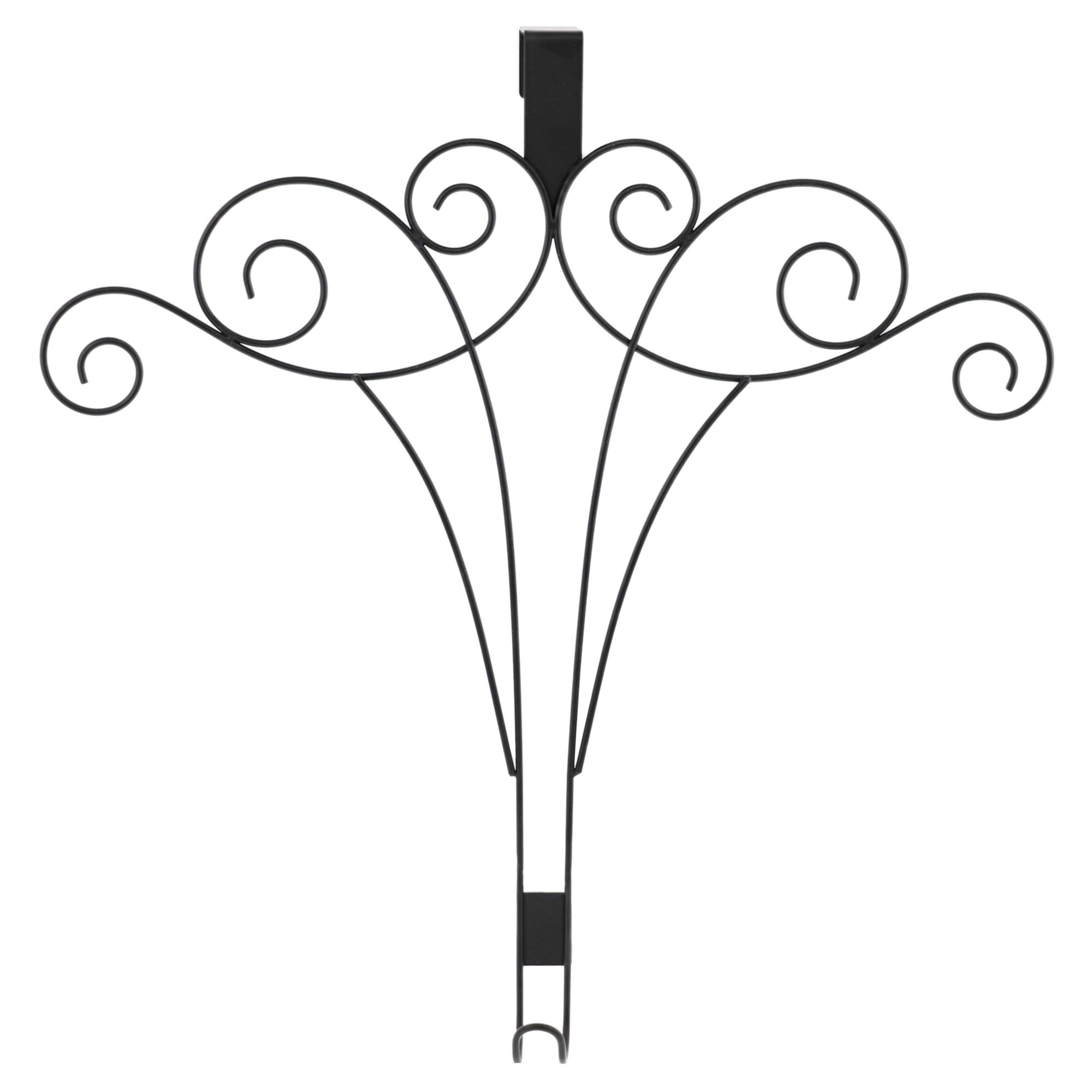Haute Decor 18-Inch Scrollwork Wreath Hanger- Black Style: Top Scroll ...