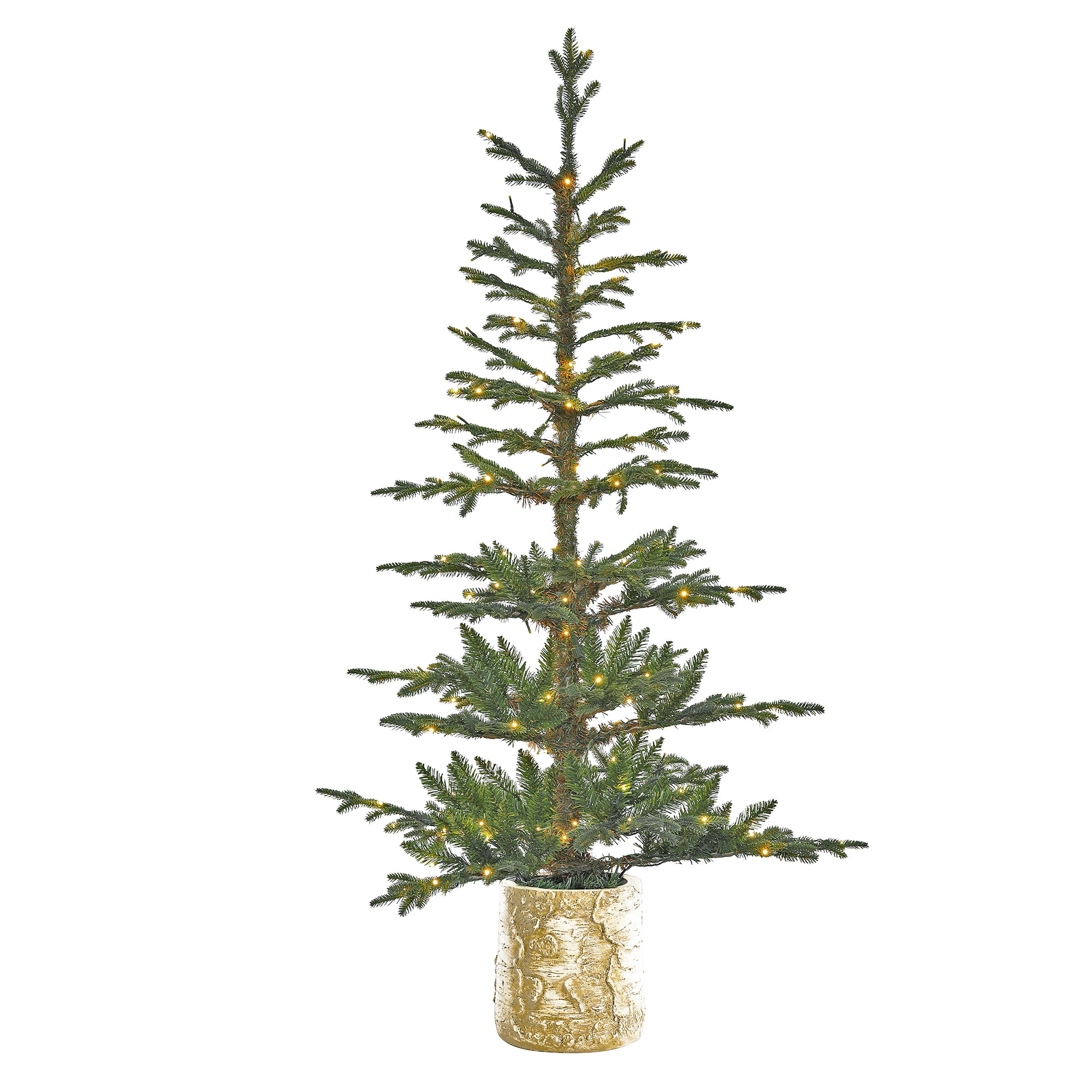 Haute Decor 5-Foot Pre-Lit Timberland Fir Potted Christmas Tree with ...