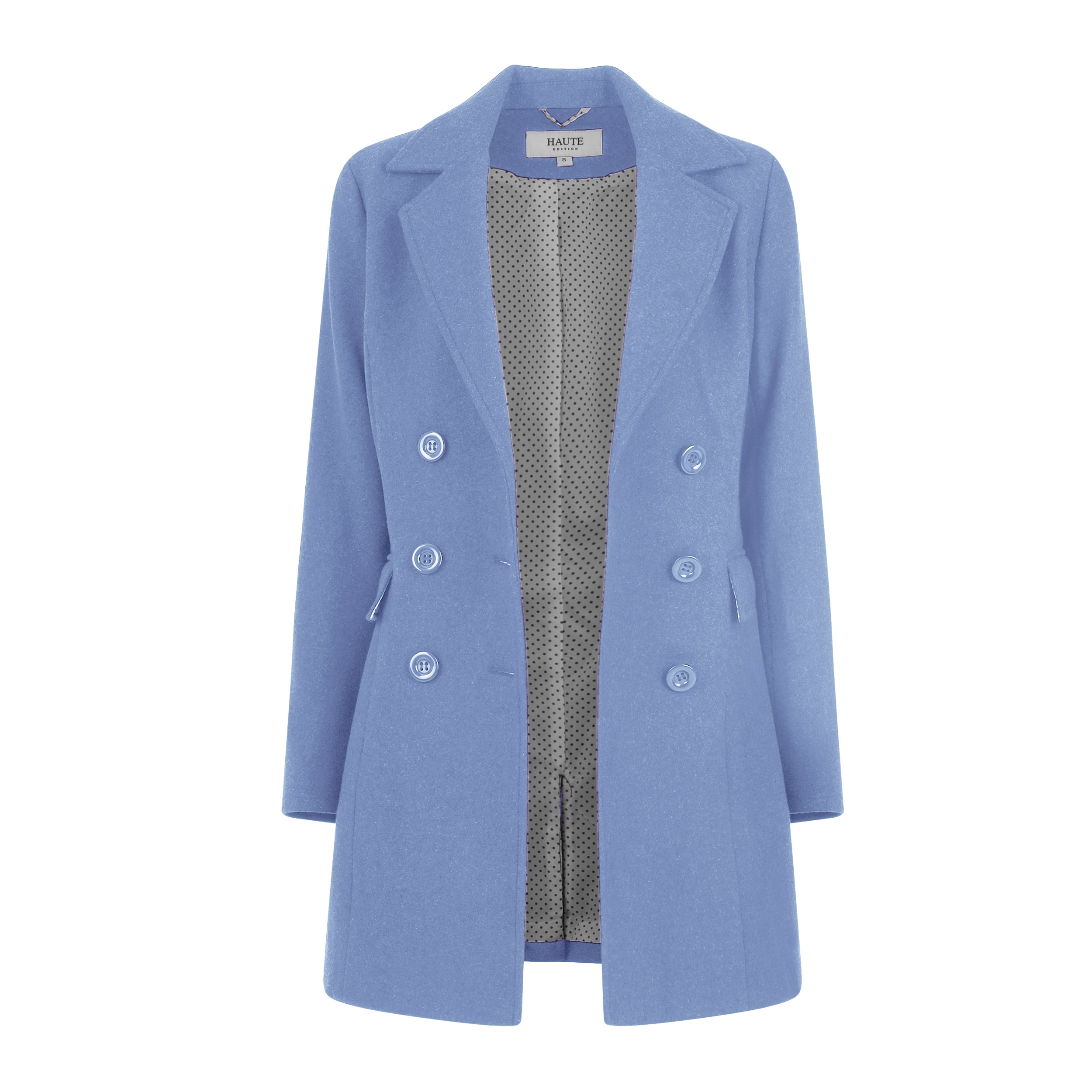 Haute Edition Women's Double Breasted Wool Blend Peacoat Winter Jacket ...