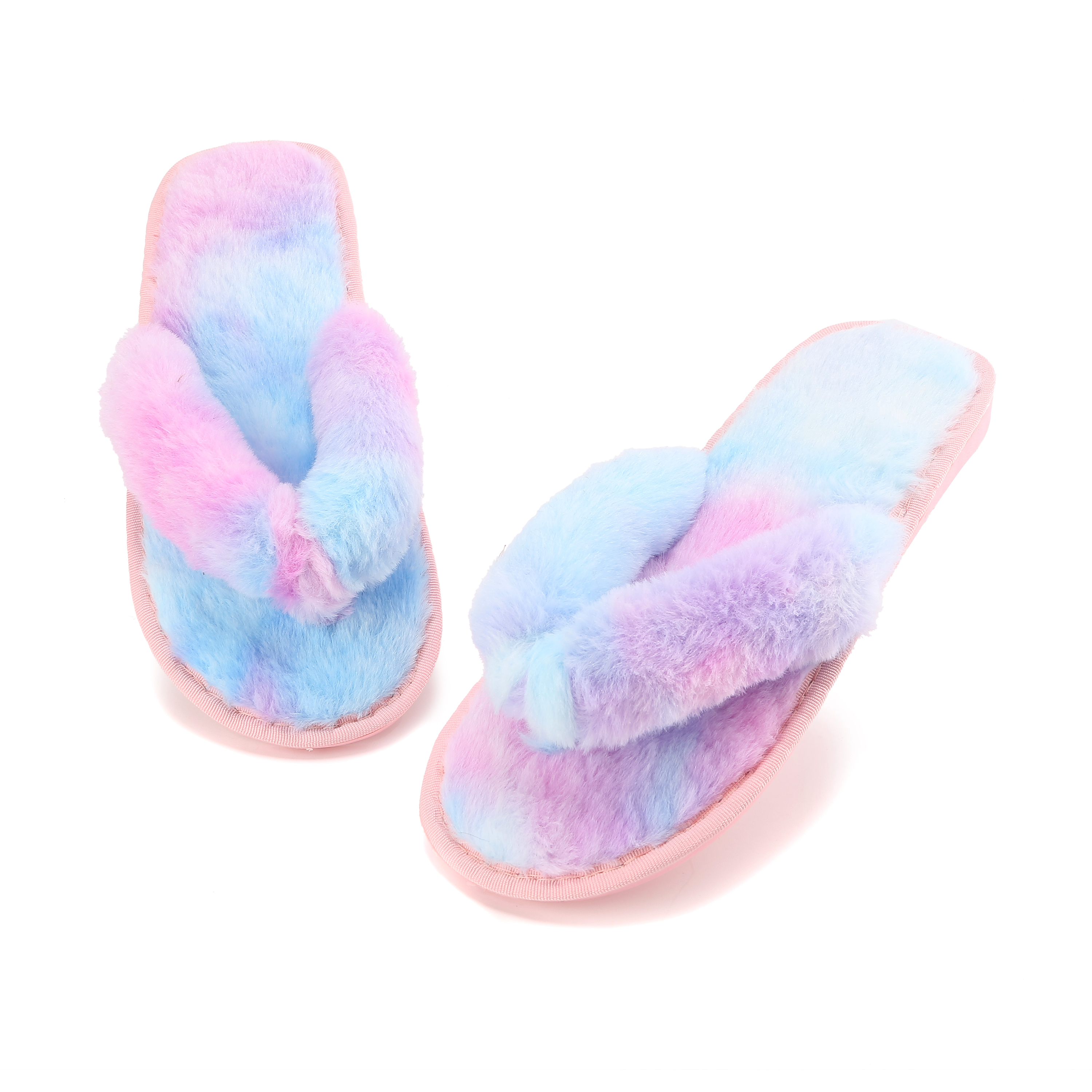 Haute Edition Women's Fuzzy Flip Flop Thong Style Cozy Slipper ...