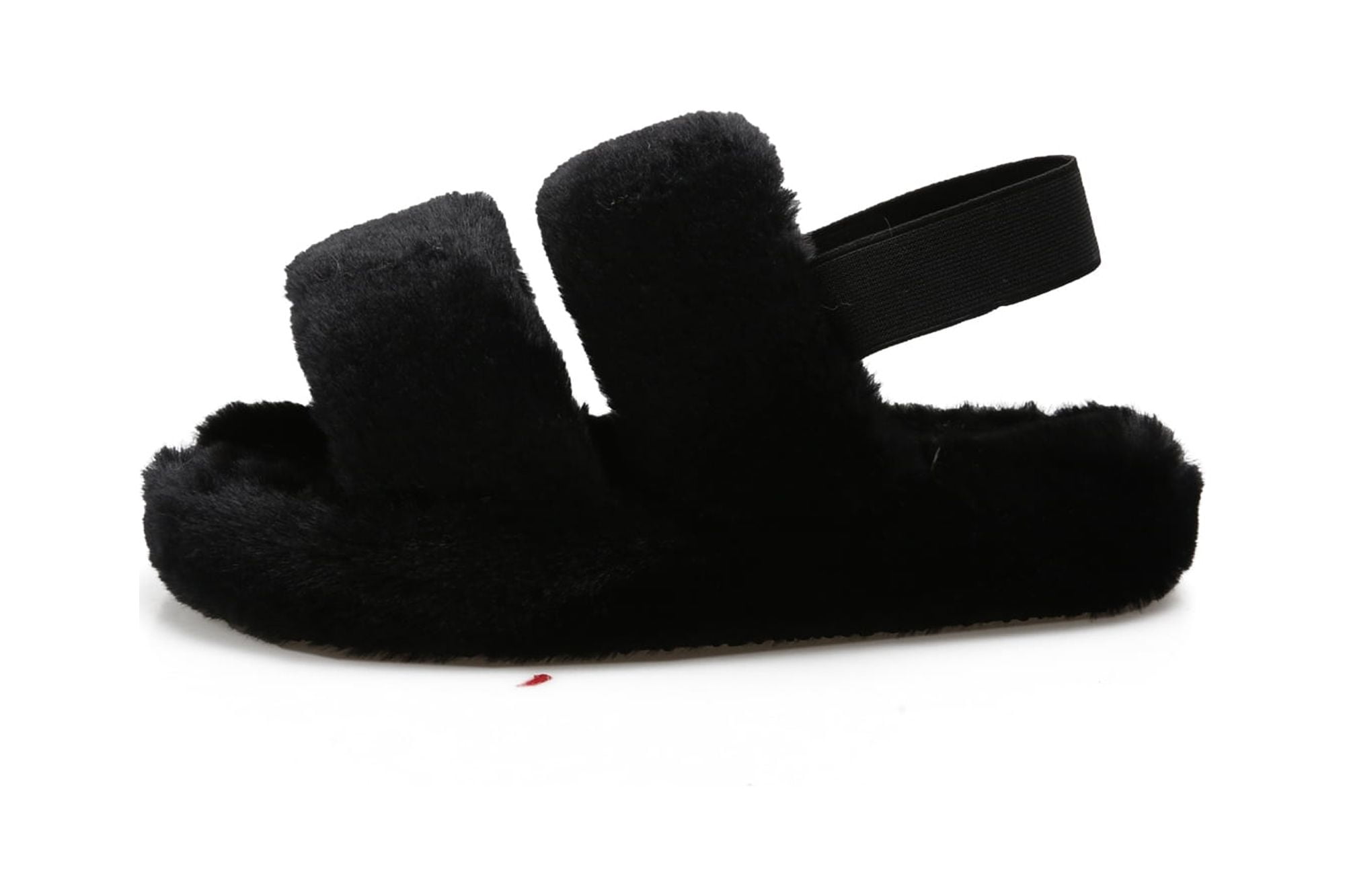 Haute Edition Women's Open Toe Furry House Slippers with Elastic Strap ...