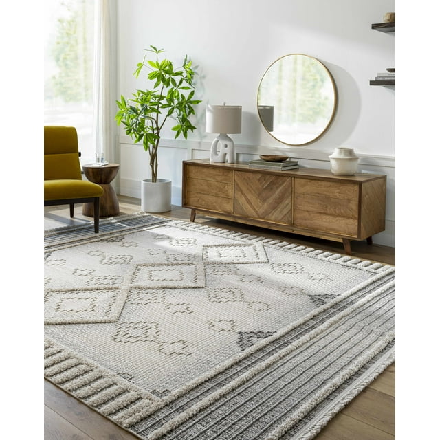Hauteloom Amaga Moroccan Farmhouse Living Room Bedroom Area Rug - Soft ...