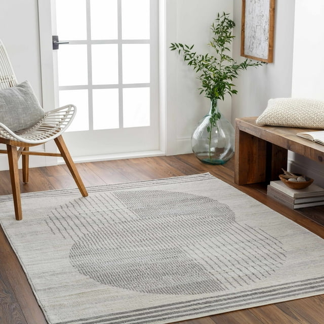 Hauteloom Amar Living Room, Bedroom Area Rug - Modern - Gray - 6'7 ...