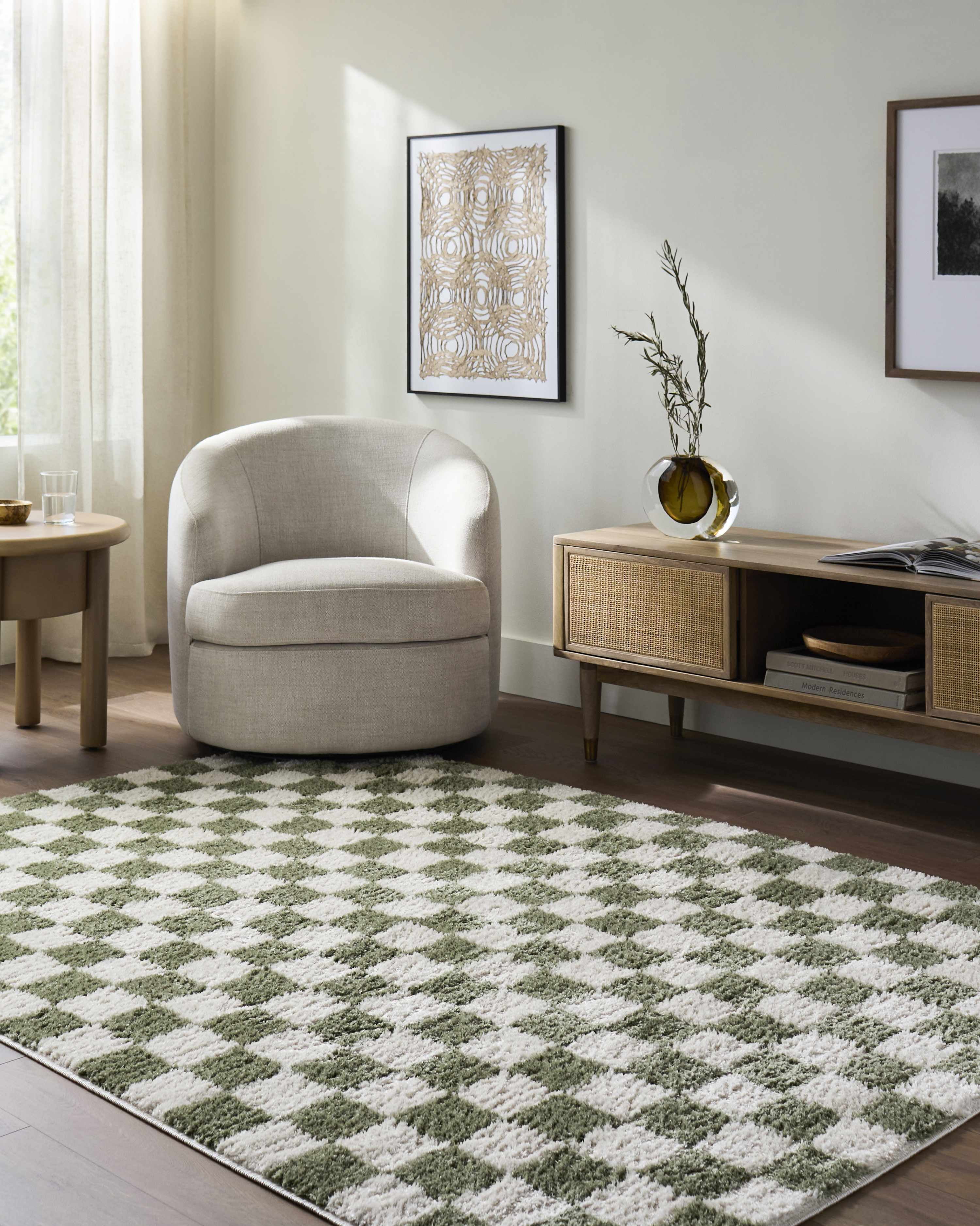 Hauteloom Canika Modern Checkered High Pile Area Rug - Contemporary ...