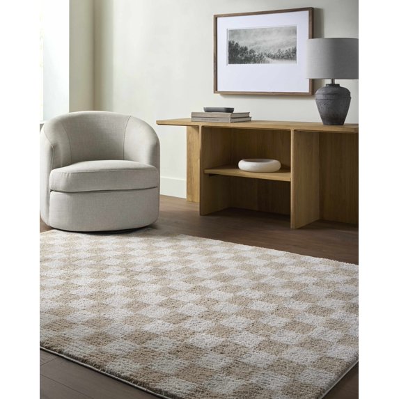 Hauteloom Canika Modern Checkered High Pile Area Rug - Contemporary ...