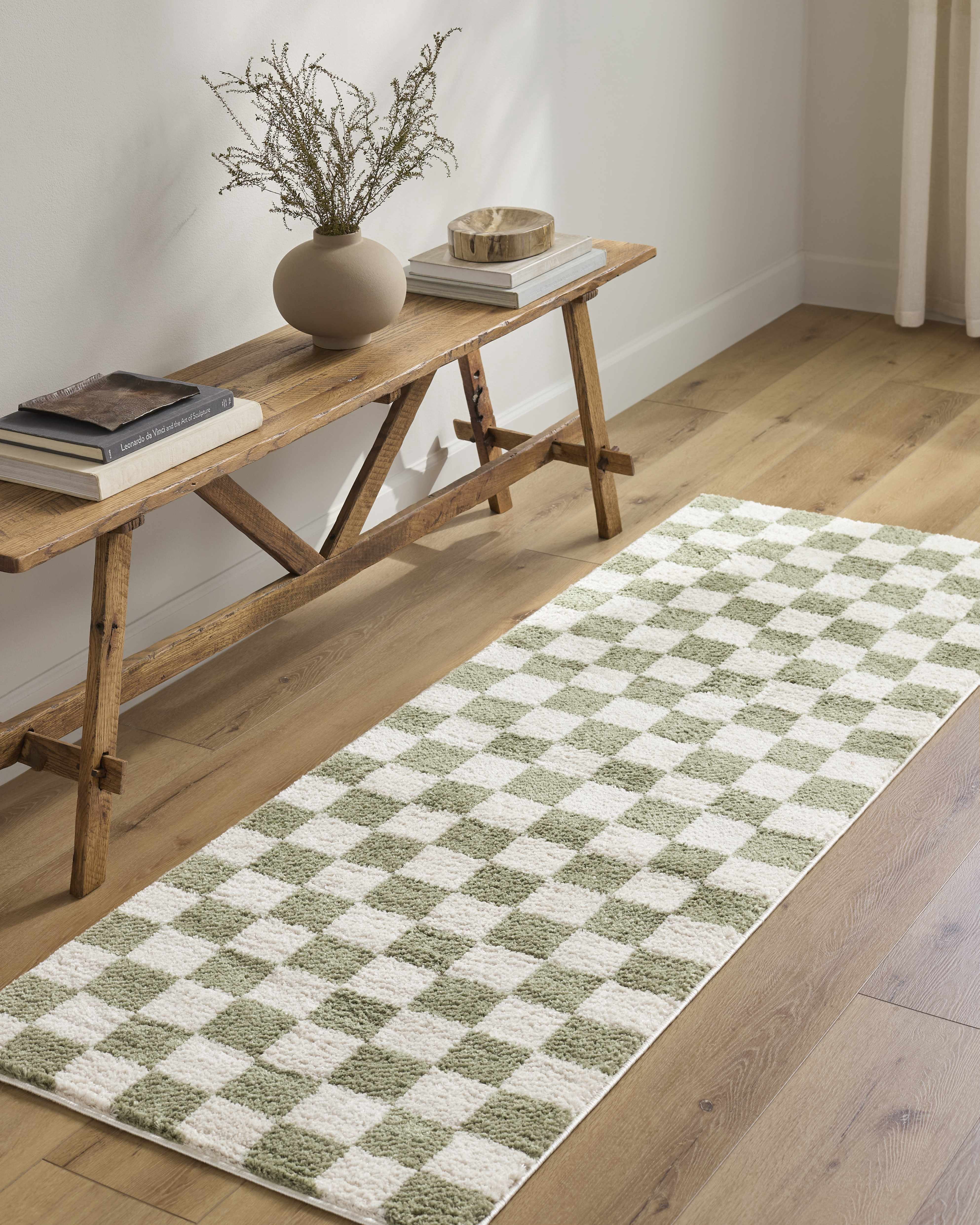 Hauteloom Altair Modern Checkered High Pile Runner Rug - Contemporary ...