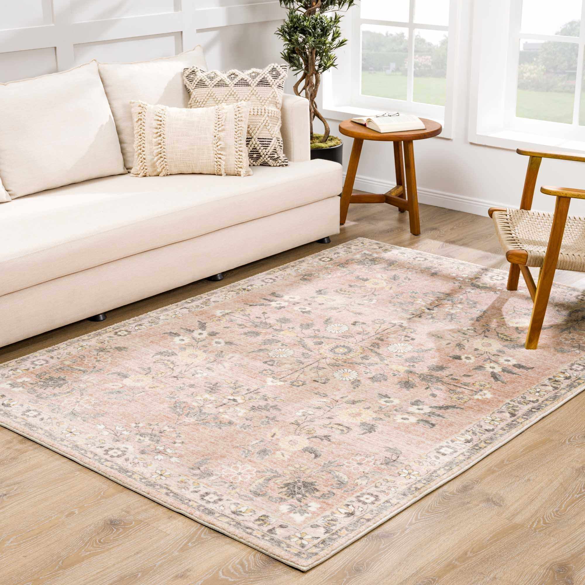 Hauteloom Coalburn Floral Oriental Living Room Bedroom Area Rug ...