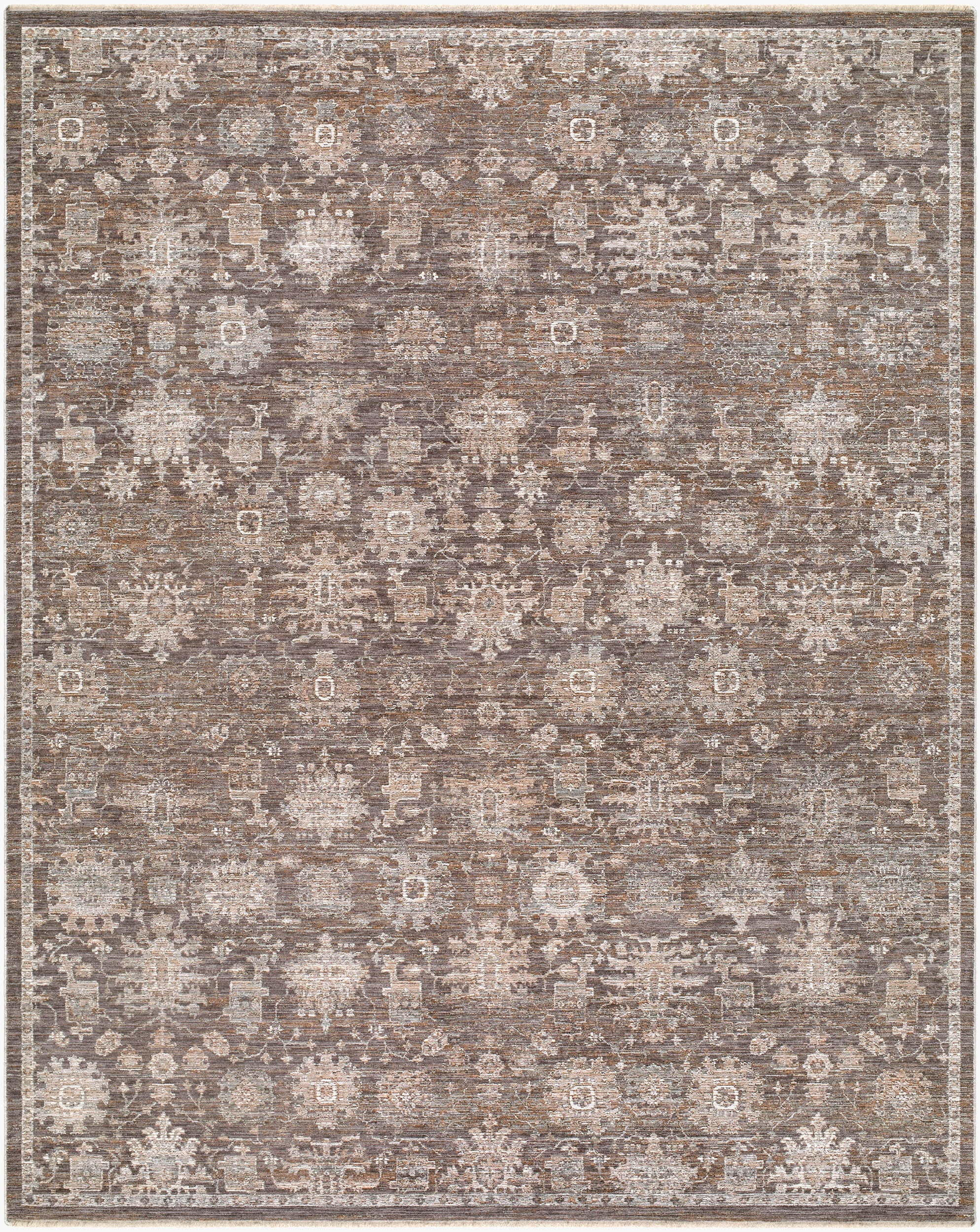 Hauteloom Dannon Living Room, Bedroom Area Rug - Traditional - Taupe, Ivory, Charcoal - 6'7" x 9 ...