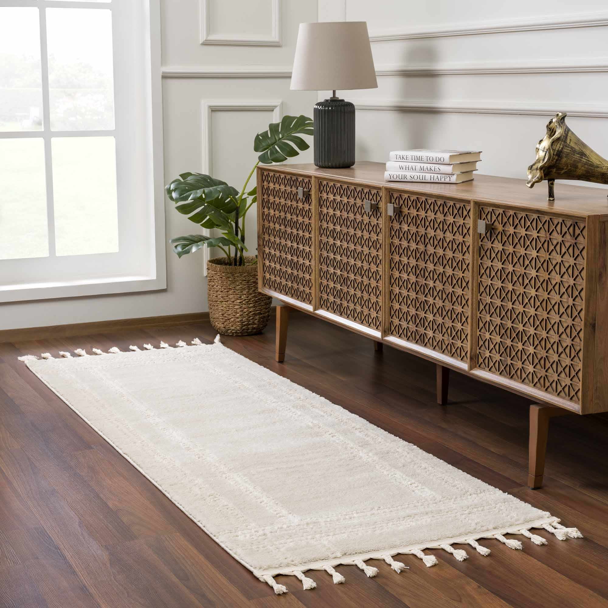 Hauteloom Deren Hallway, Kitchen Bohemian Shag Runner Rug - Soft Shaggy ...