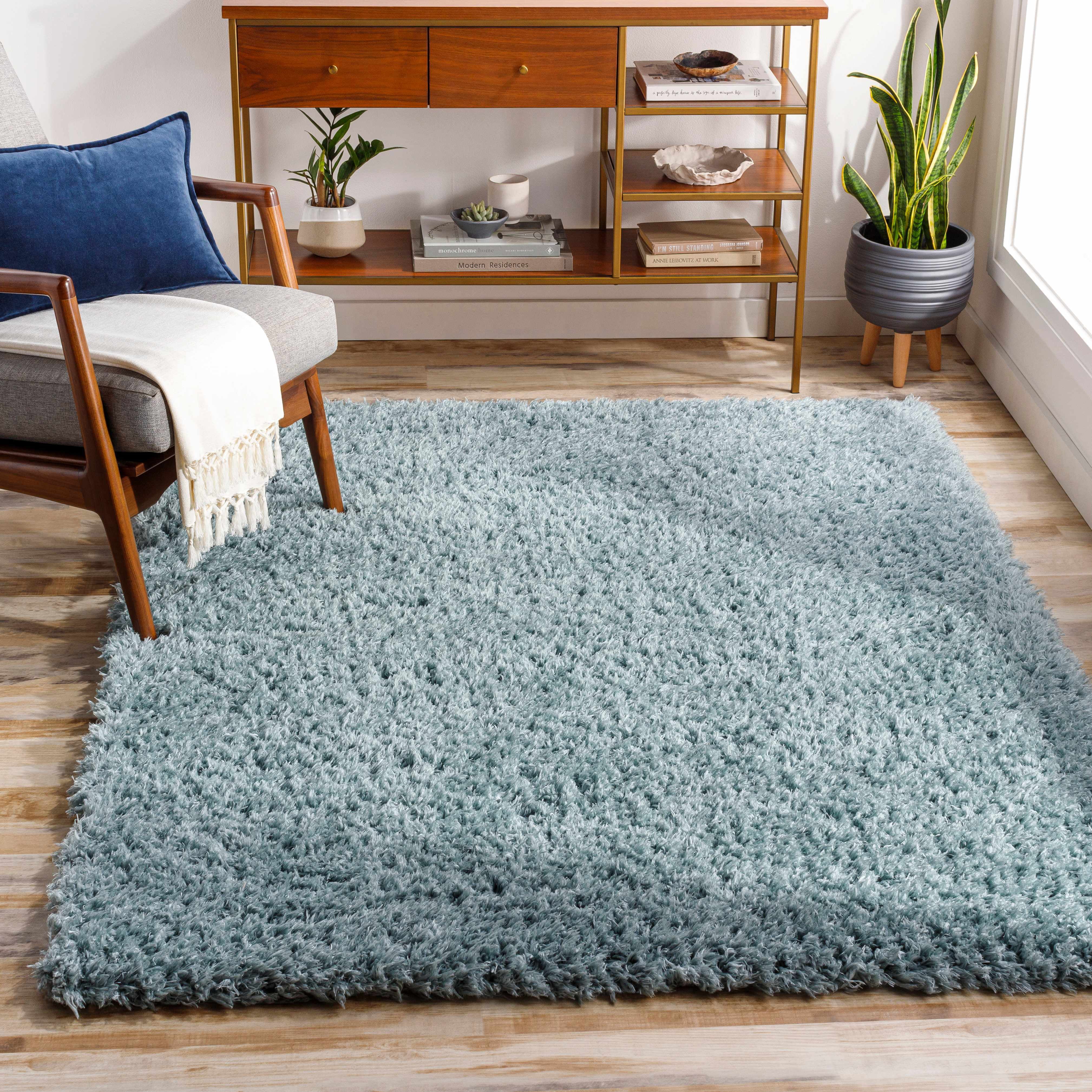 Hauteloom Dias Living Room, Bedroom Shaggy Area Rug - Solid Shag - High ...
