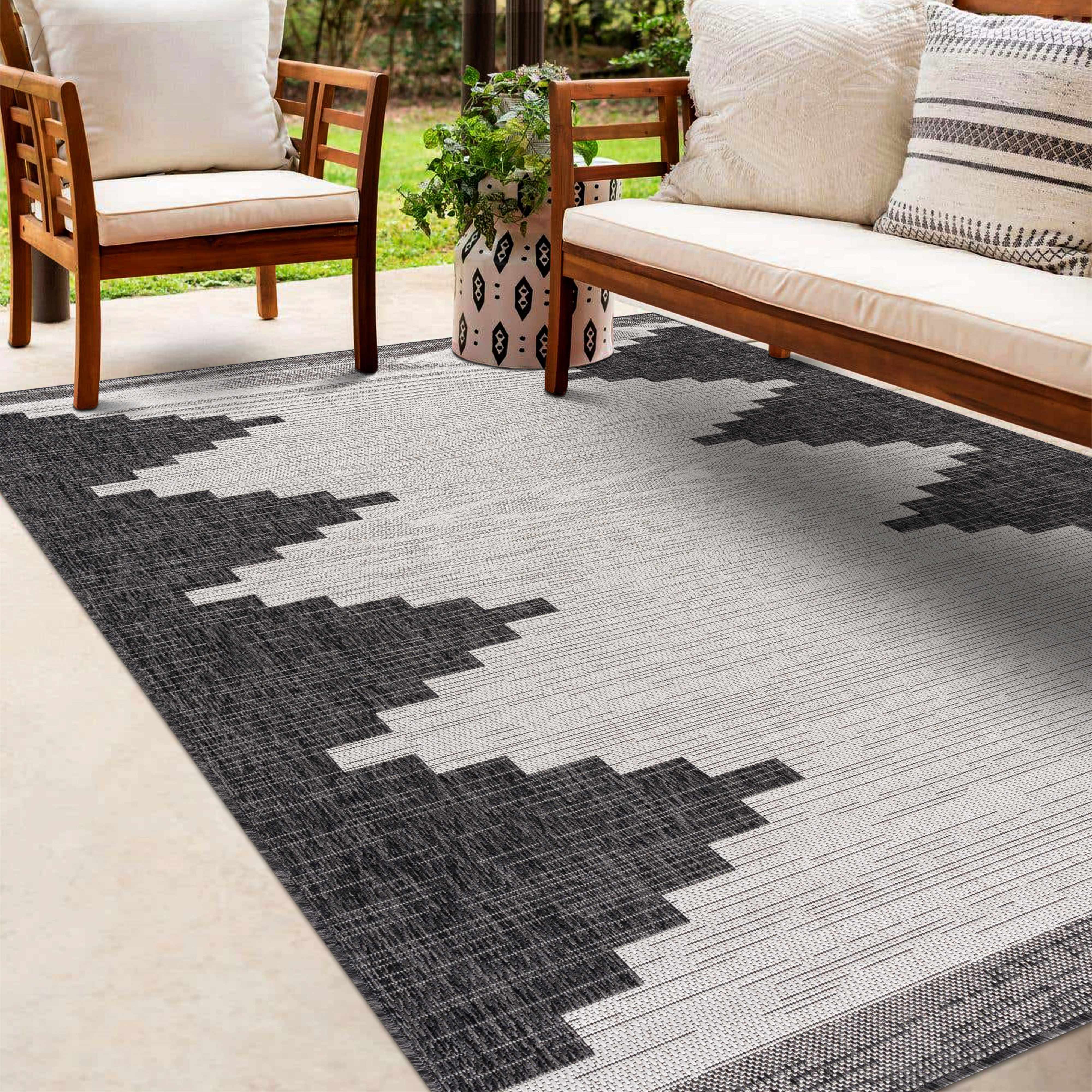 Hauteloom Djugun Outdoor Area Rug - Outside Porch Patio Rug Carpet ...