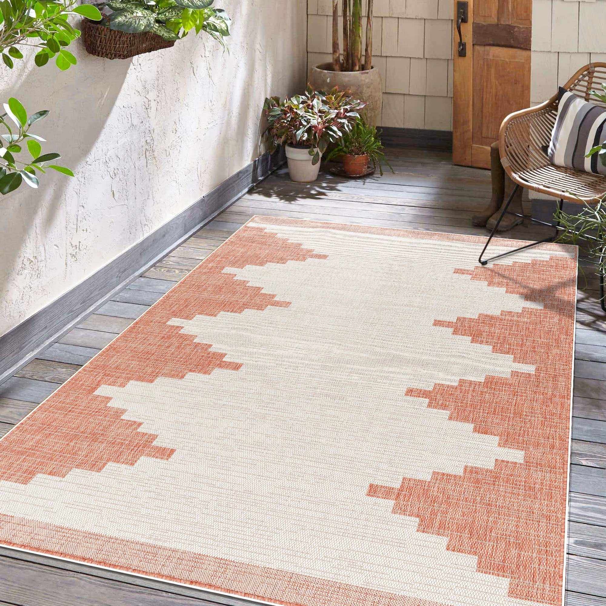 Hauteloom Kilmacolm Outdoor Area Rug - Outside Porch Patio Rug Carpet ...