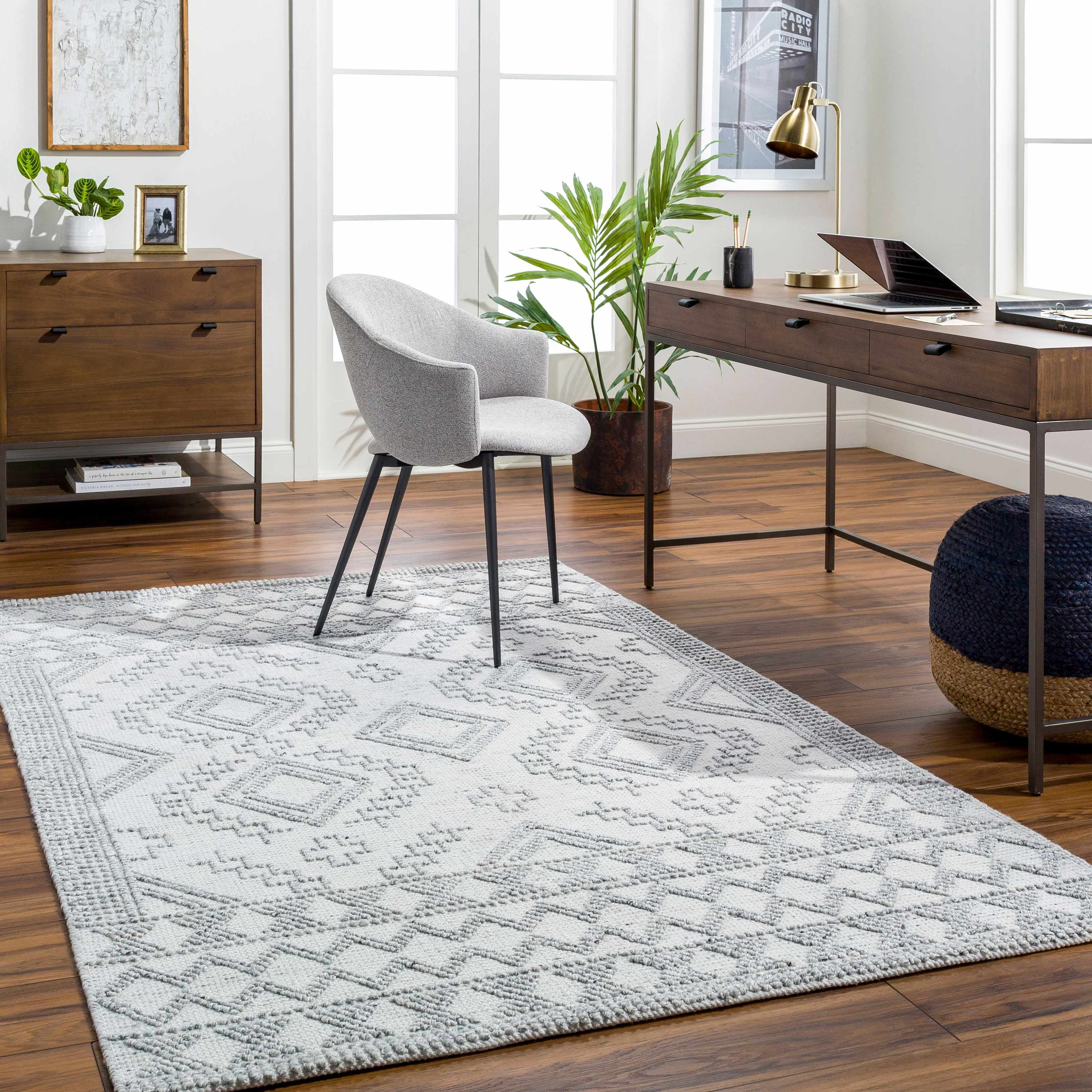 Hauteloom Elin Recycled Material Living Room, Bedroom Area Rug ...