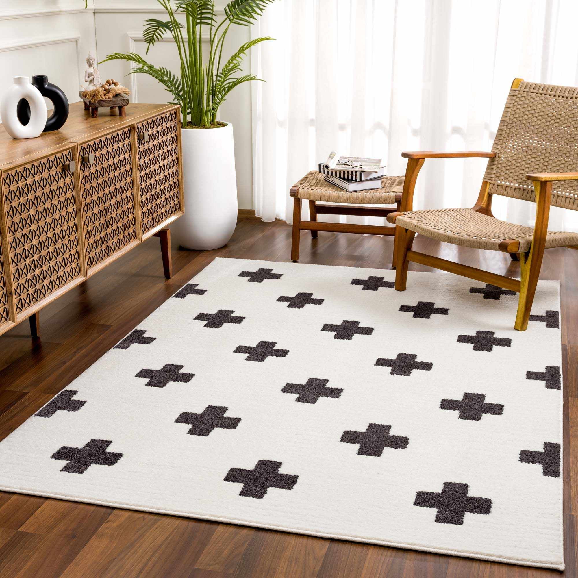 Hauteloom Erath Soft High Pile Living Room Bedroom Area Rug - Swiss ...