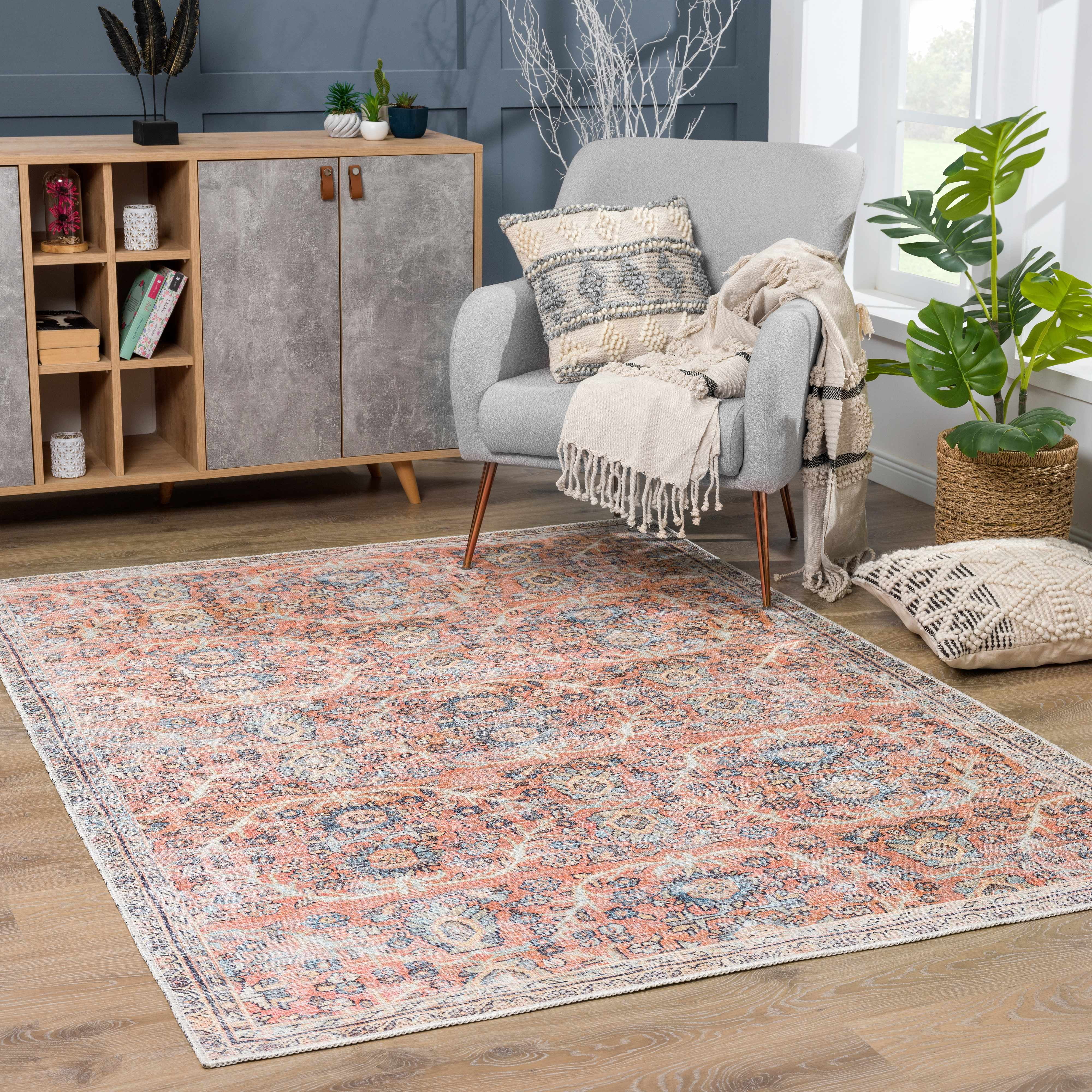 Hauteloom Georgia Collection Urpi Machine Washable Area Rug - Oriental ...