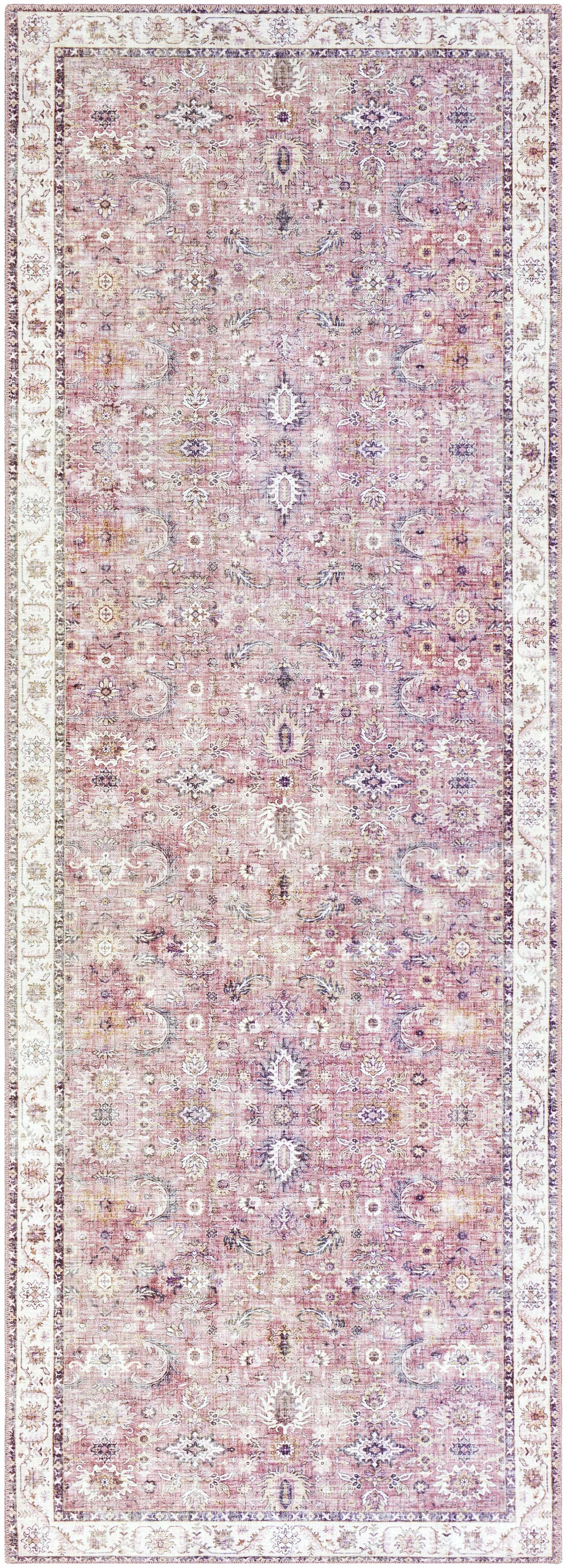 Lr Home Global 2 ft. x 6 ft. Floral Motif Medallion Border Indigo Blue ...