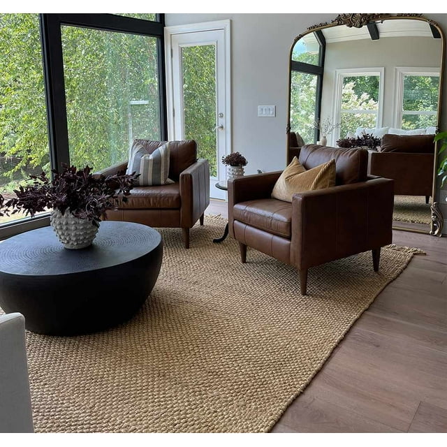 Hauteloom Hovland Jute Living Room, Bedroom Area Rug - Natural Fiber ...