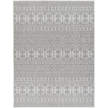 Loomaknoti Tecopa Milburm 2' x 7' Grey Geometric Outdoor Runner Rug ...