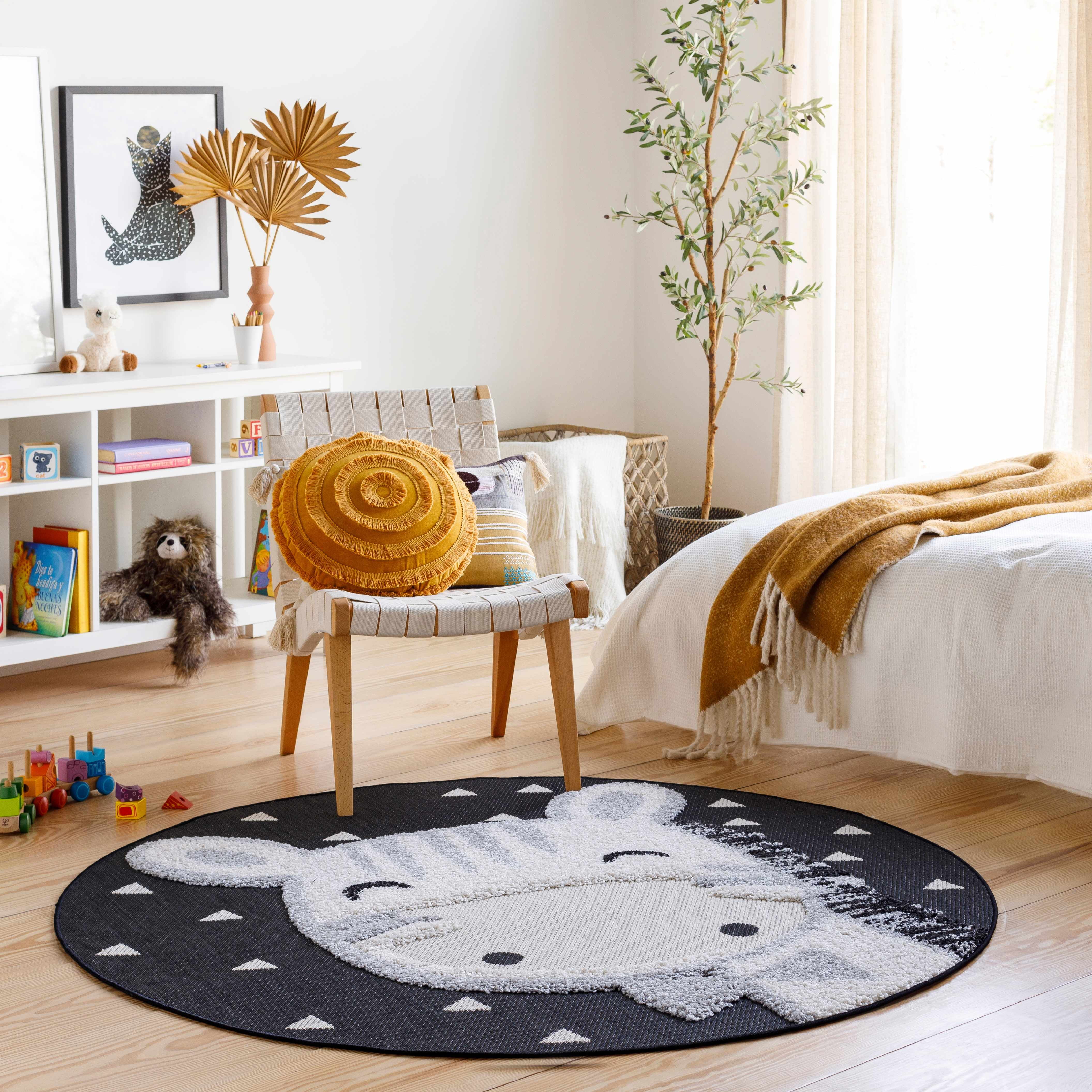 Hauteloom Kids Room, Nursery Round Area Rug - Outdoor Patio Safe ...