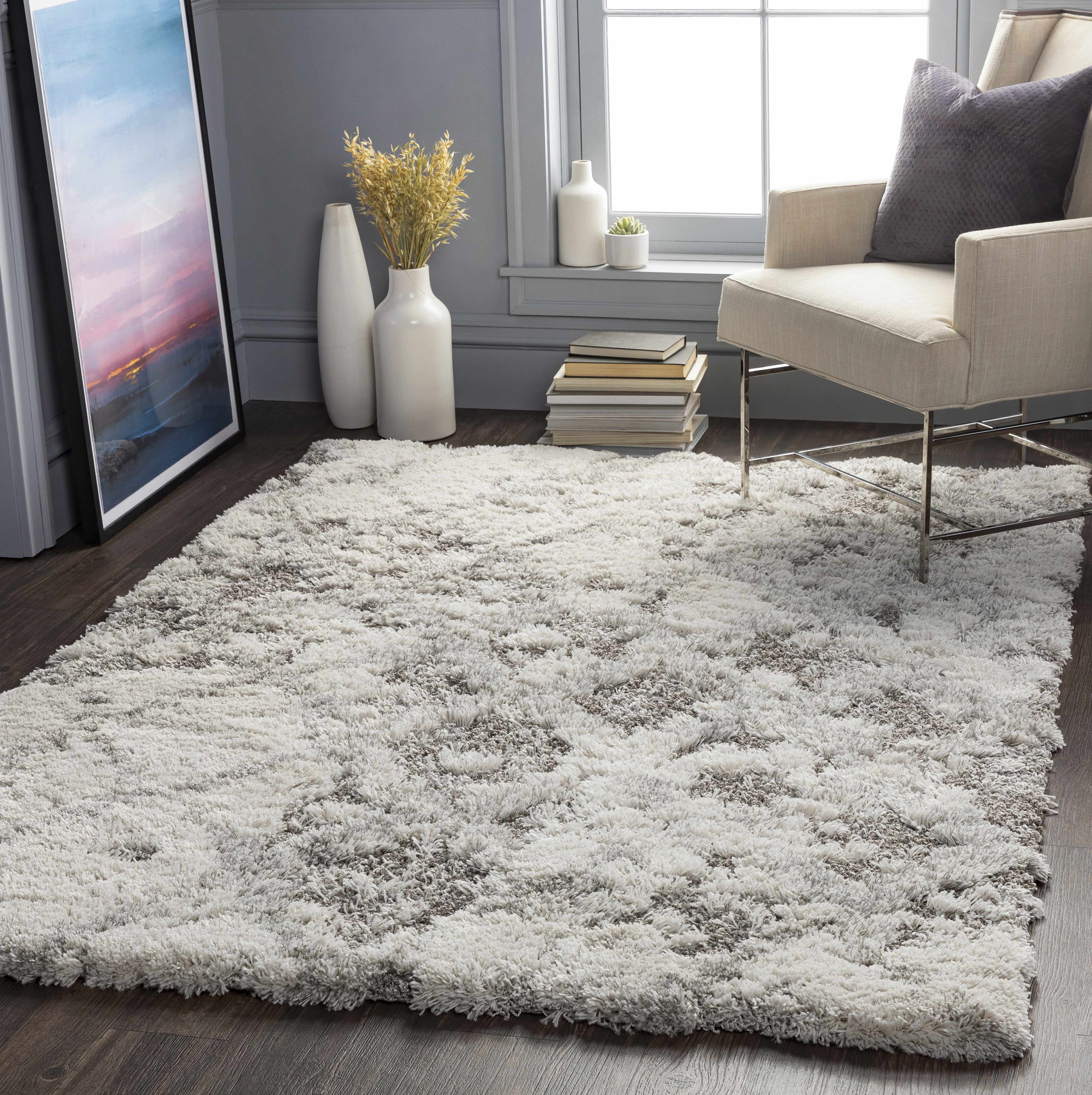 Hauteloom Kida Living Room, Bedroom Area Rug - Plush Pile - Gray - 5'3 ...