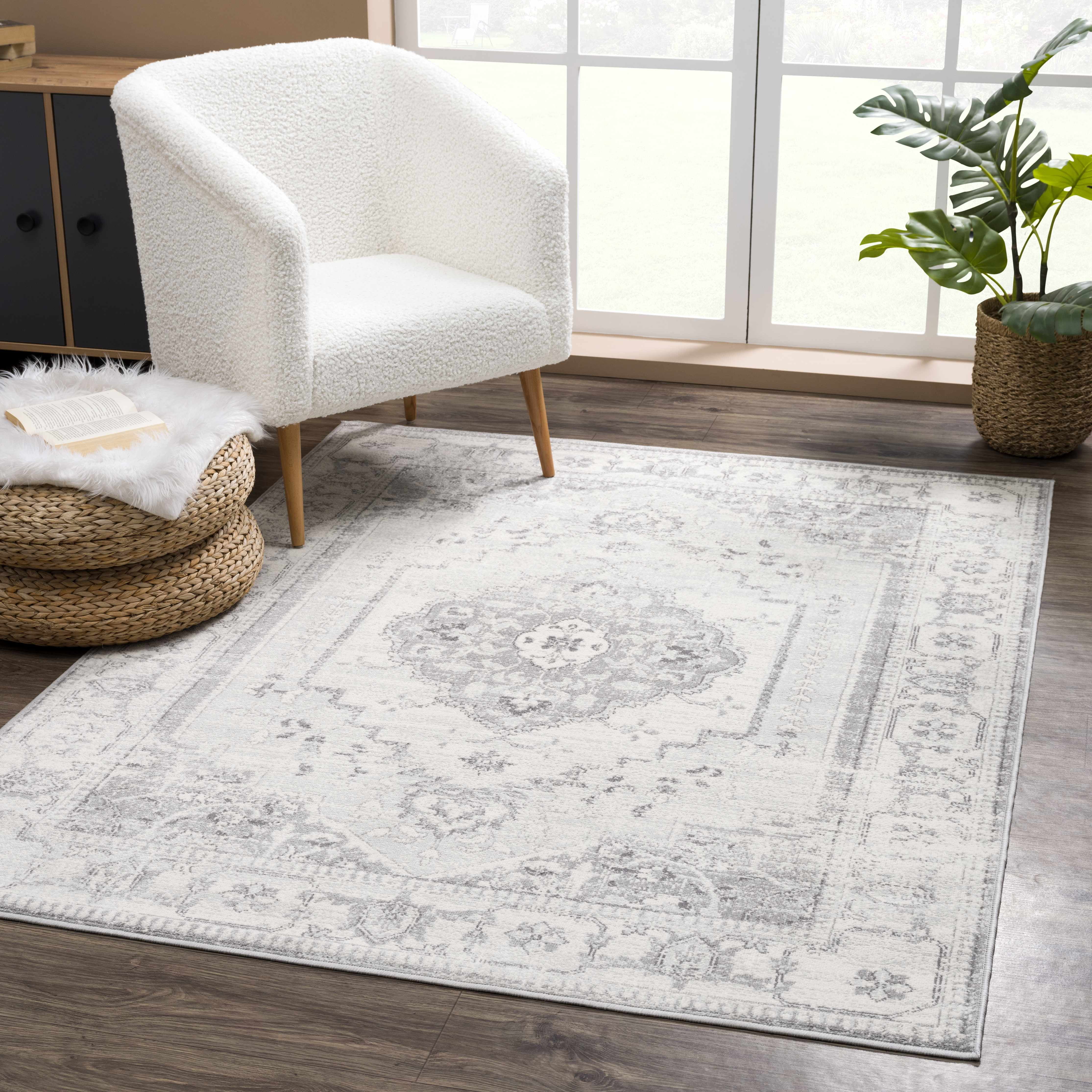 Hauteloom Neutral Collection Tacik Oriental Farmhouse Entryway, Hallway ...