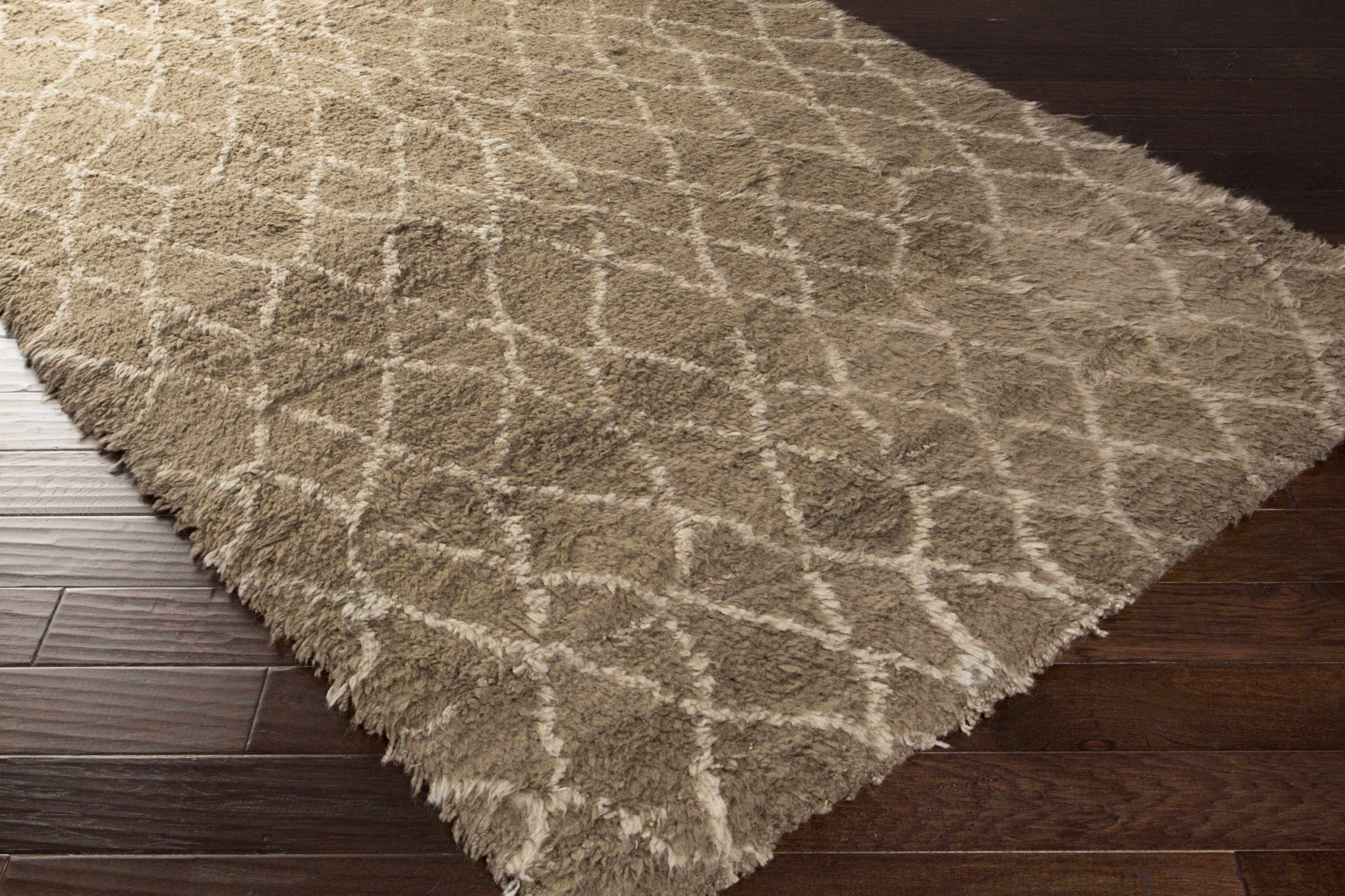 Hauteloom Otley Wool Living Room, Bedroom Area Rug - Shags - Ivory ...