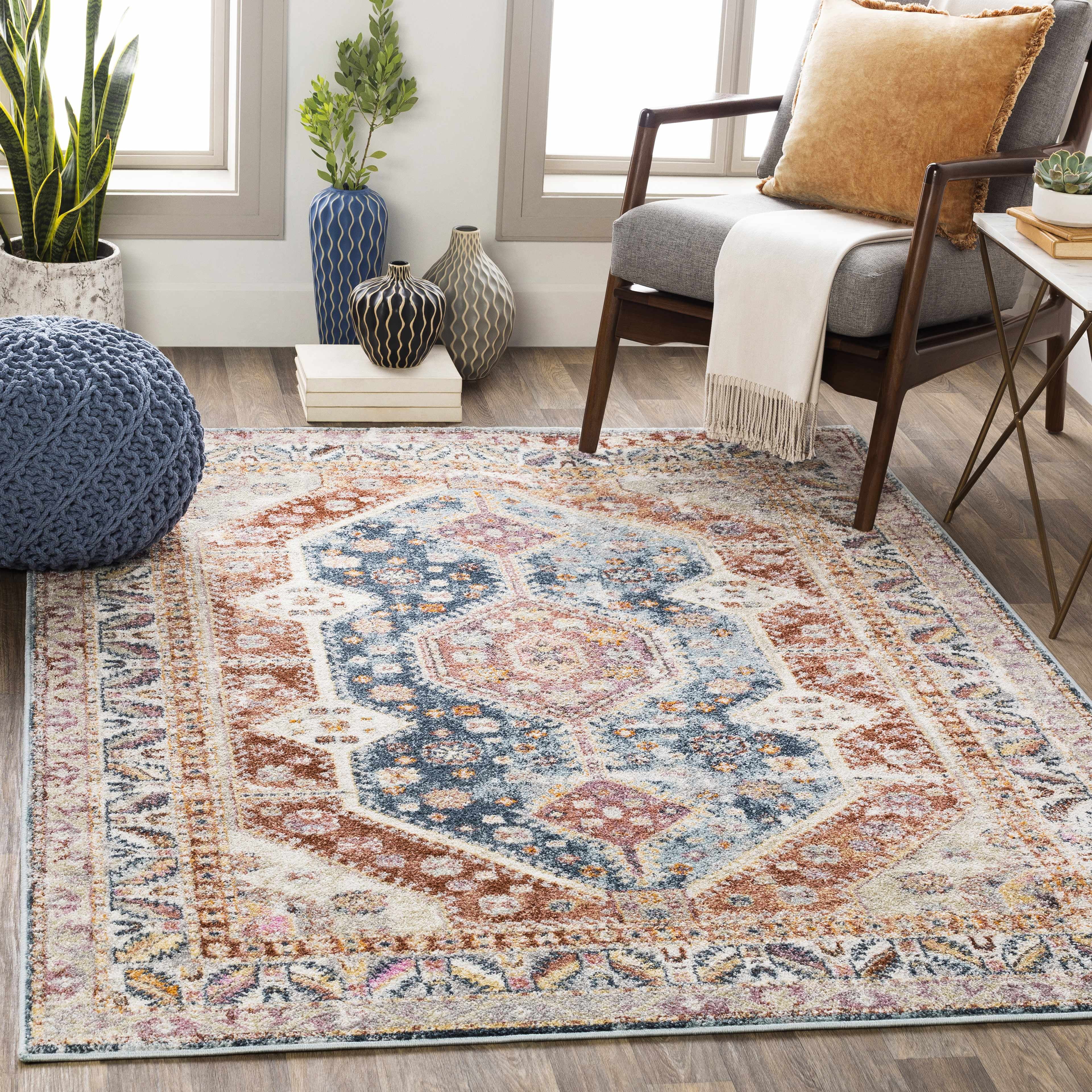 Hauteloom Phillip Living Room, Bedroom Area Rug - Southwestern - Rust ...