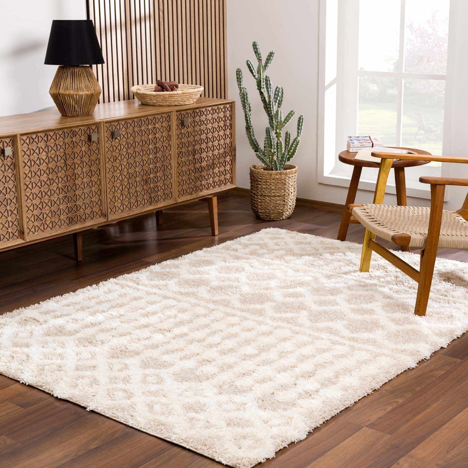 Hauteloom Promp Shaggy Farmhouse Living Room, Bedroom Area Rug ...