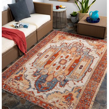 Hauteloom Meads Living Room, Bedroom Area Rug - Beige, Blue, Brown - 7 ...