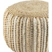 Edgeley Boho Round Pouf in Grey, Natural Woven Braided Jute - Walmart.com