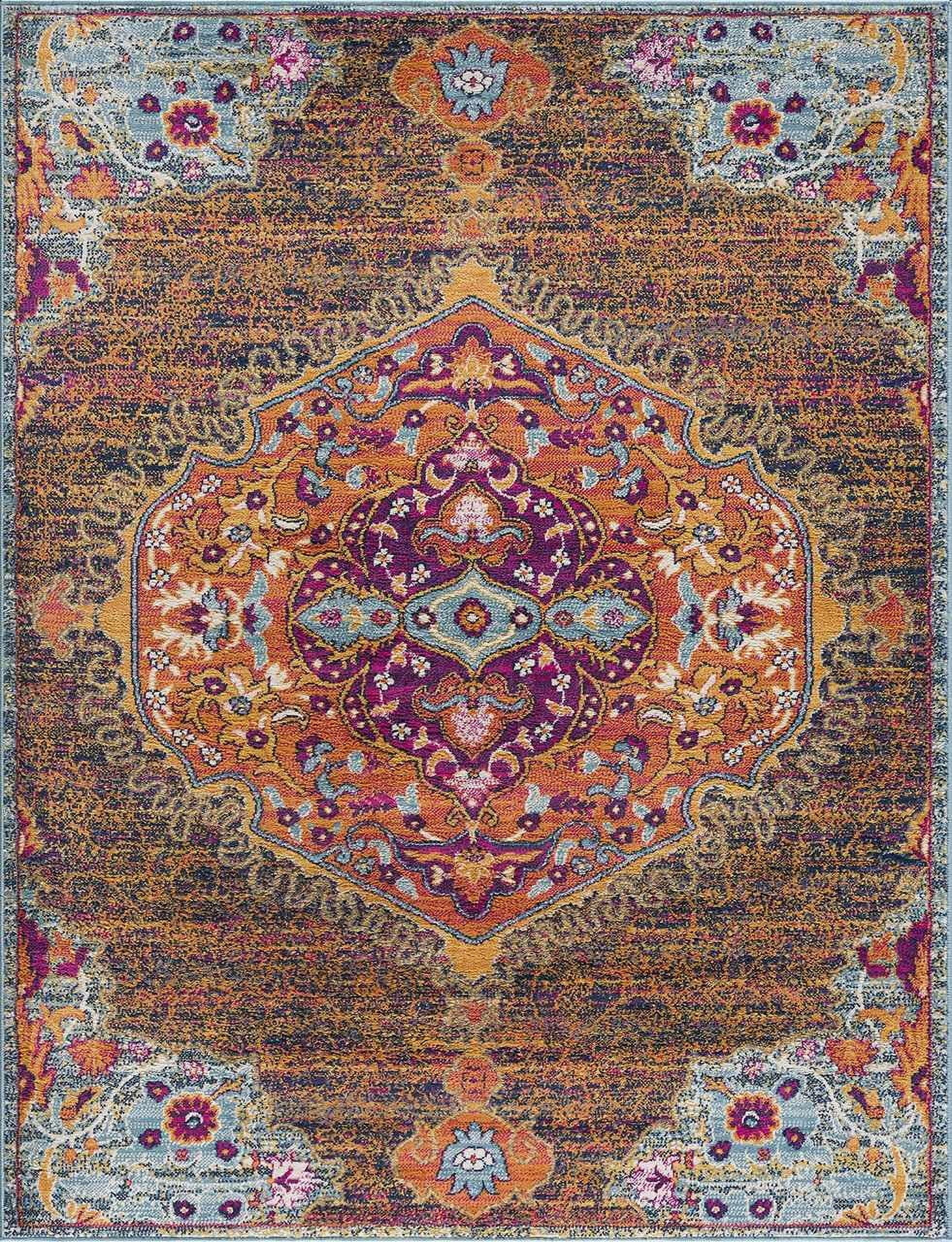Hauteloom Tigris Living Room, Bedroom Area Rug - Traditional - Orange ...