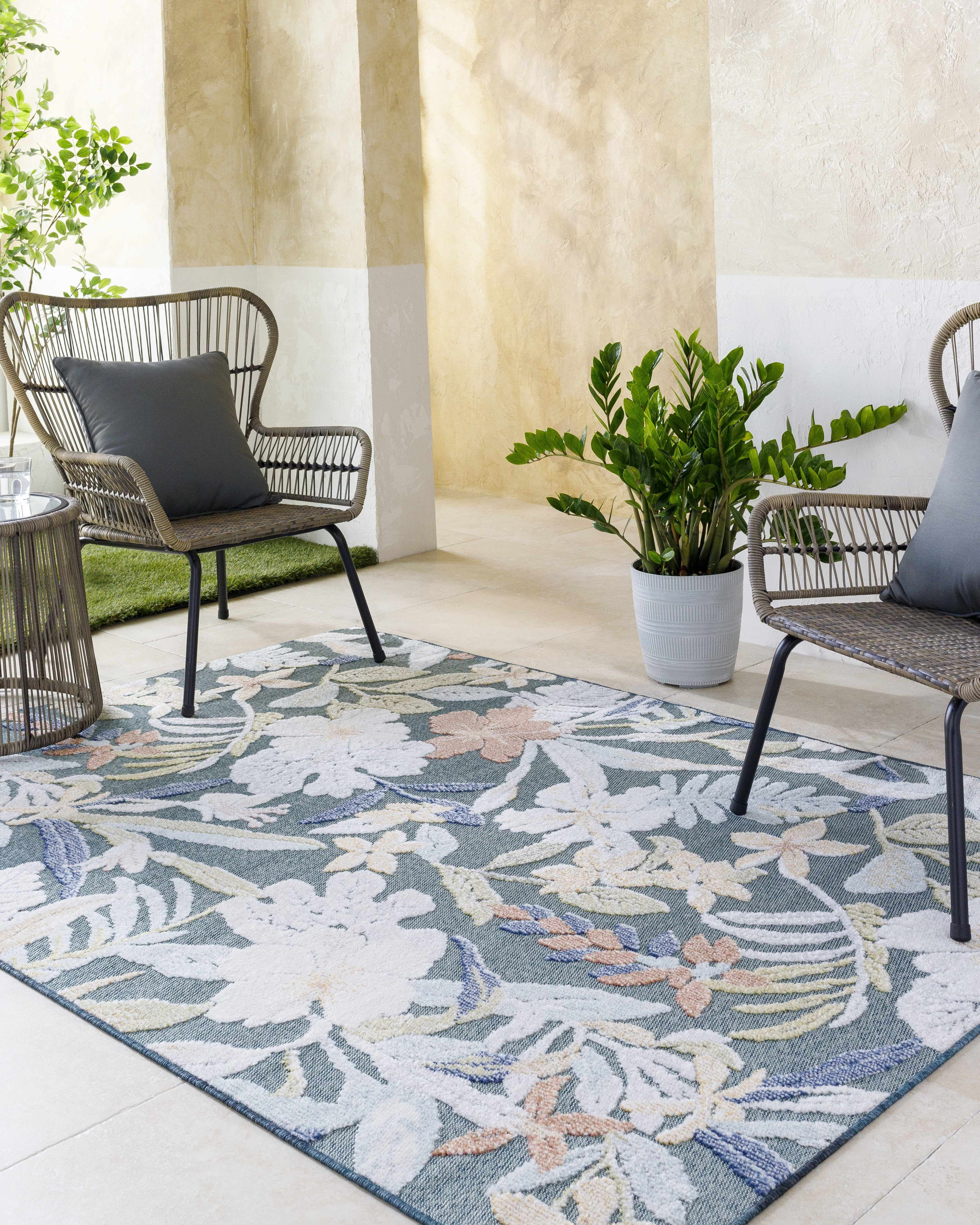 Hauteloom Vicky Living Room, Bedroom Patio Outdoor Area Rug - Coastal ...