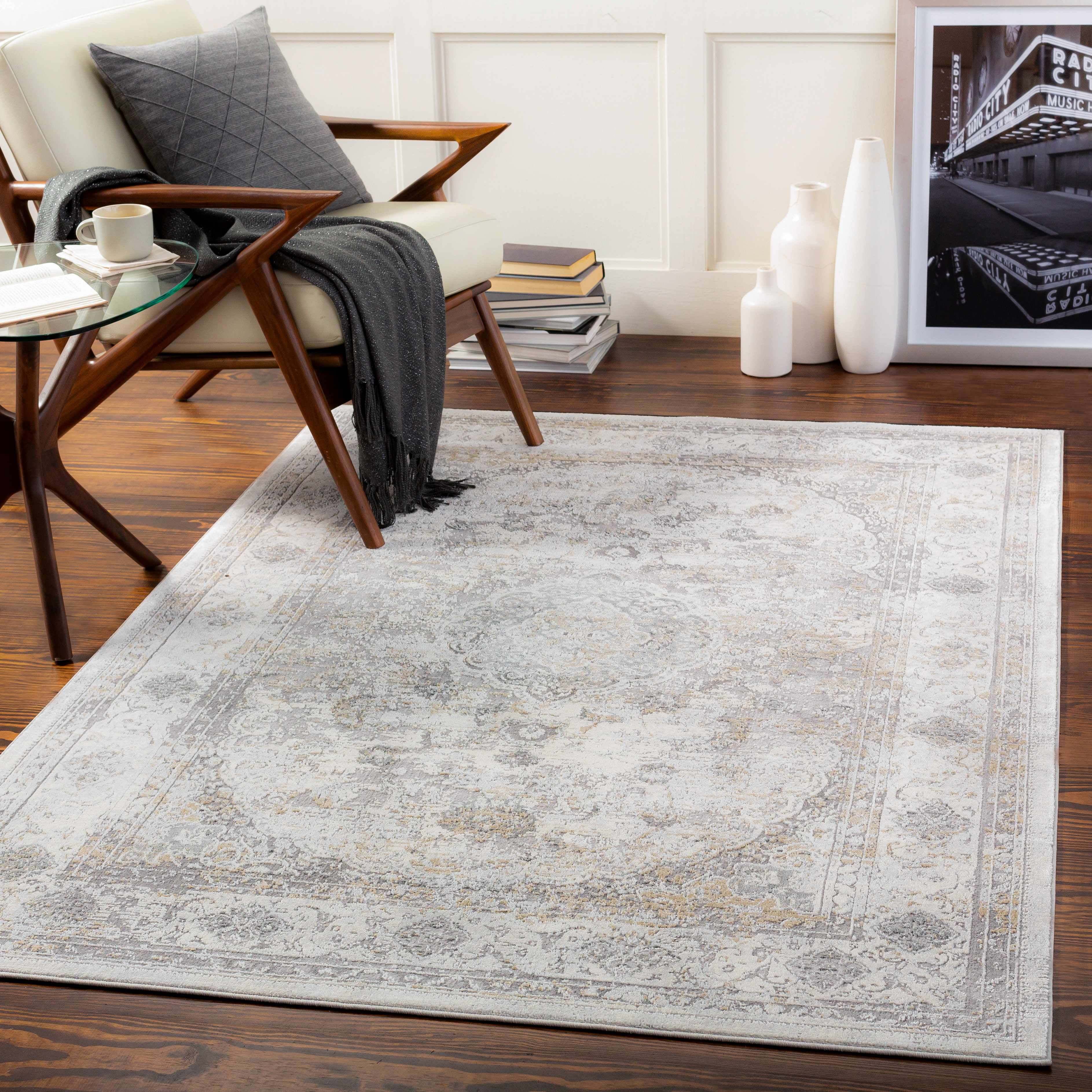 Hauteloom Withams Living Room, Bedroom Area Rug - Beige, Gray - 2' x 3 ...