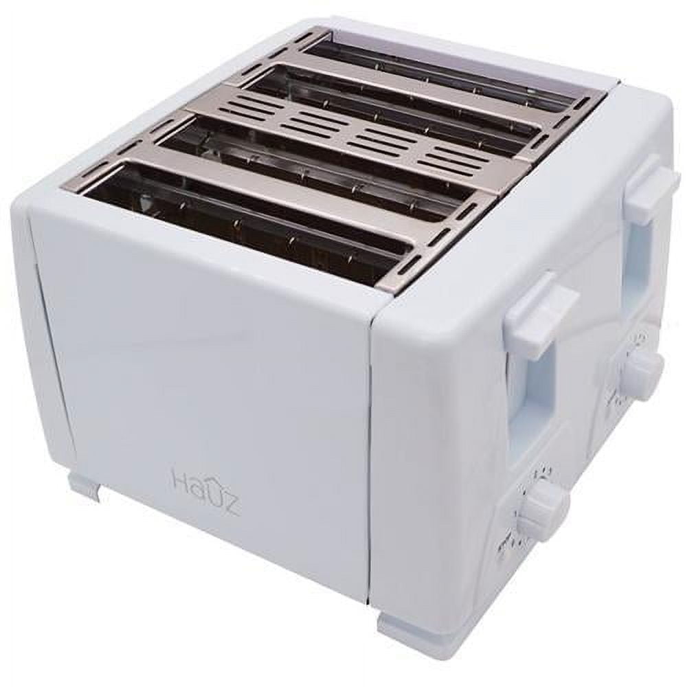 Hauz 4 Slices Side-By-Side Toaster 1300W White - Walmart.com